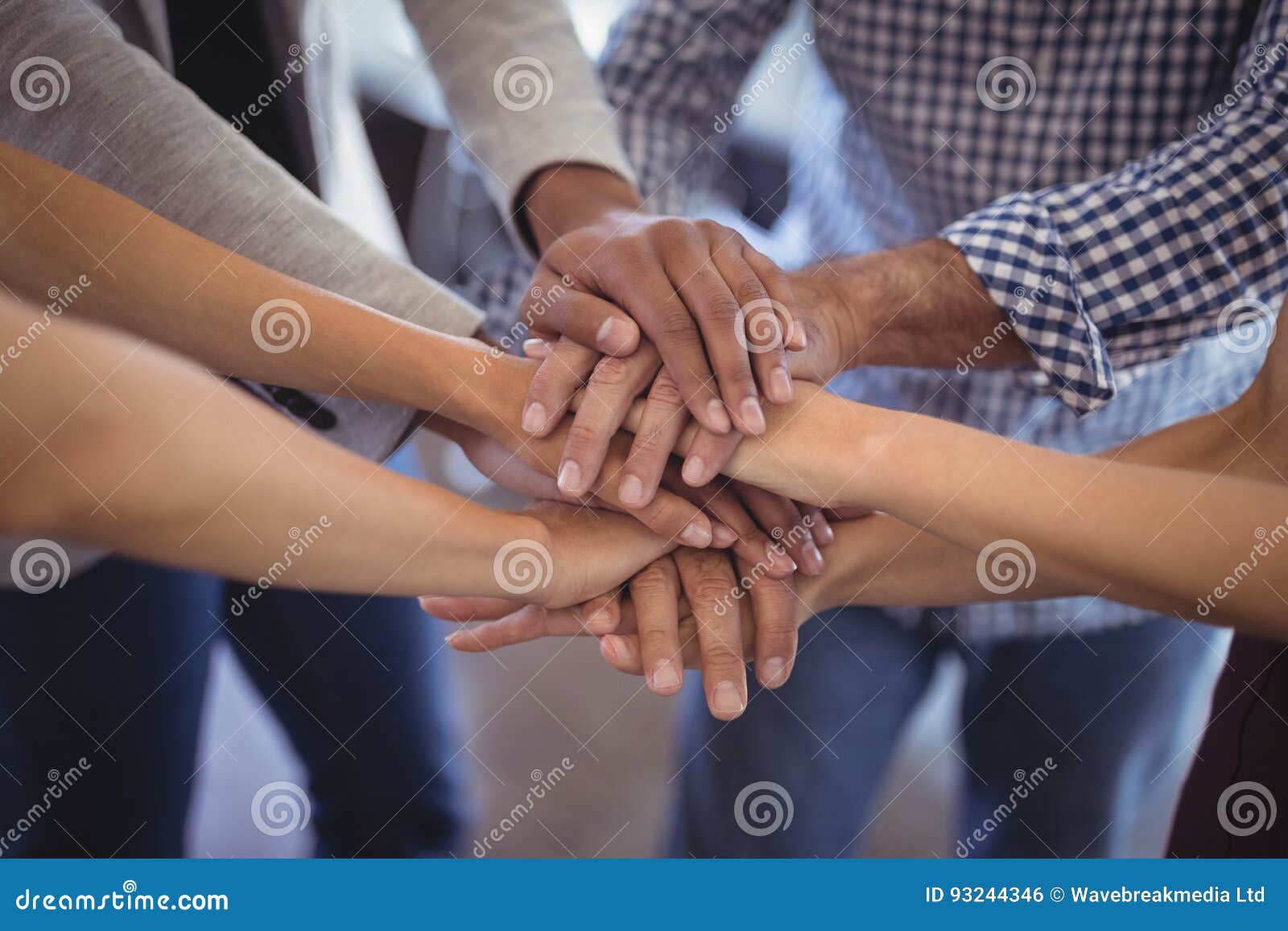 Close Up Business People Stacking Hands Stock Photo - Image of indoors ...