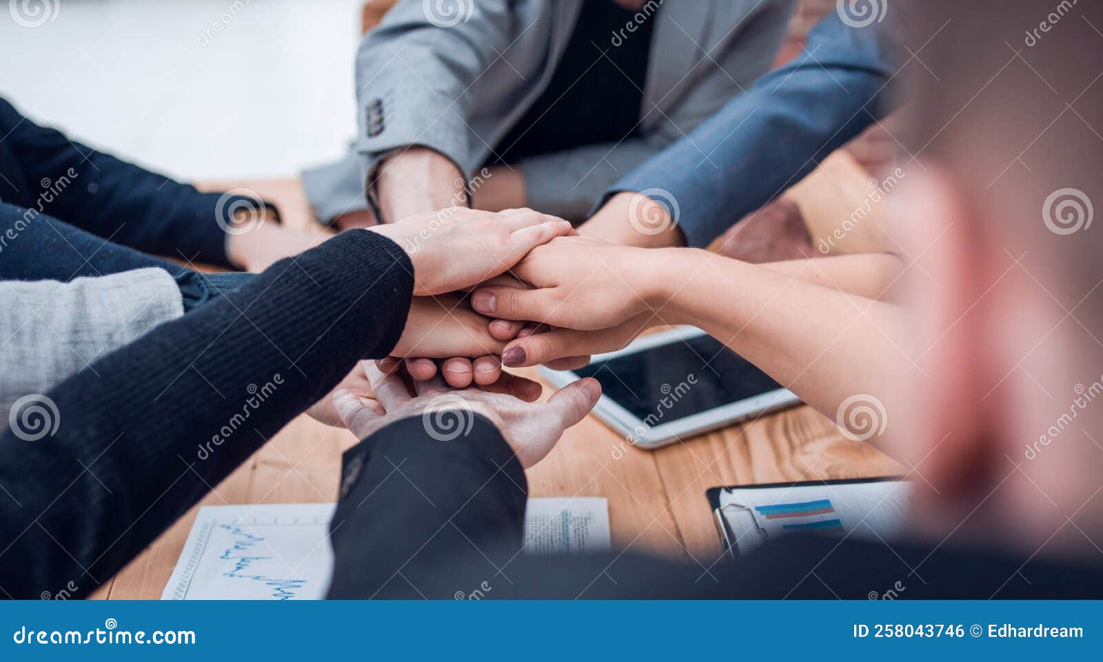 Close Up. Business Team Showing Their Unity Stock Photo - Image of ...