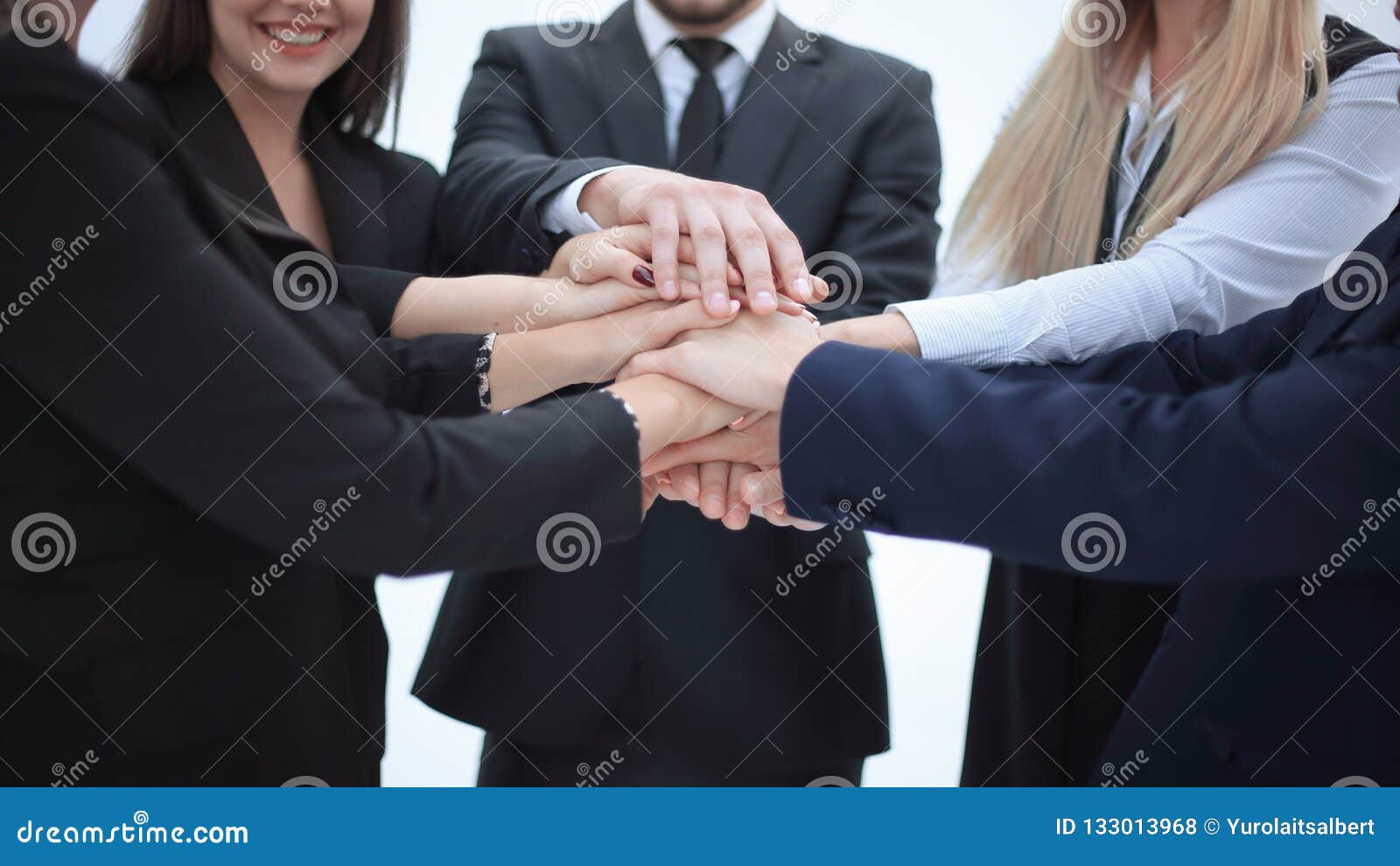 Close Up. Business Team Shows Its Unity Stock Photo - Image of ...