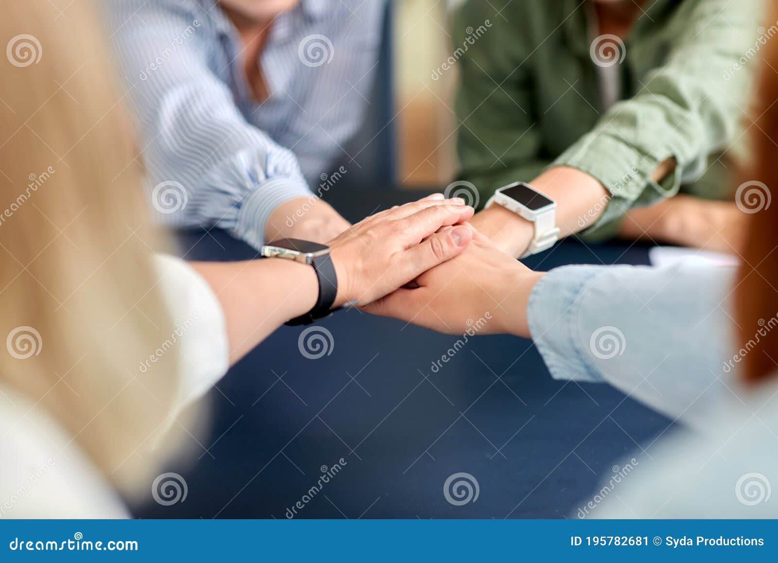 Close Up of Business Team Stacking Hands Stock Image - Image of ...