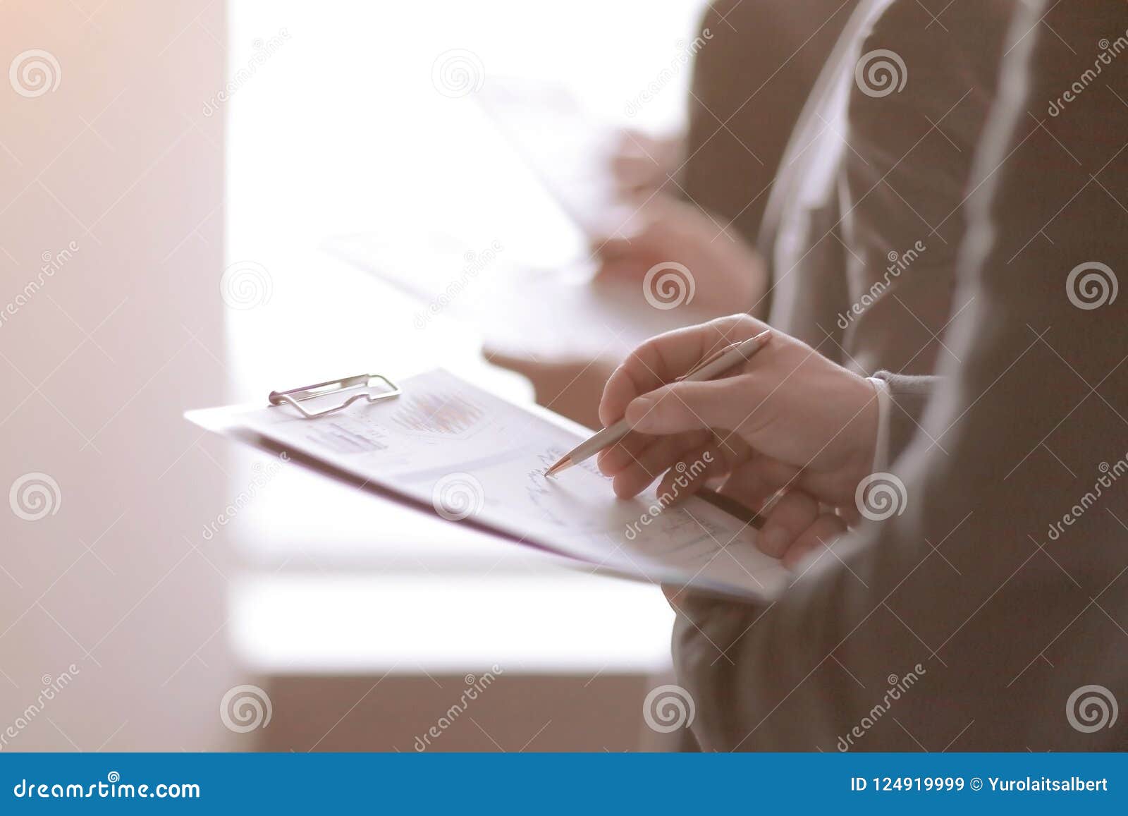 Close Up.businessman with Clipboard Checking Statistics Stock Image ...