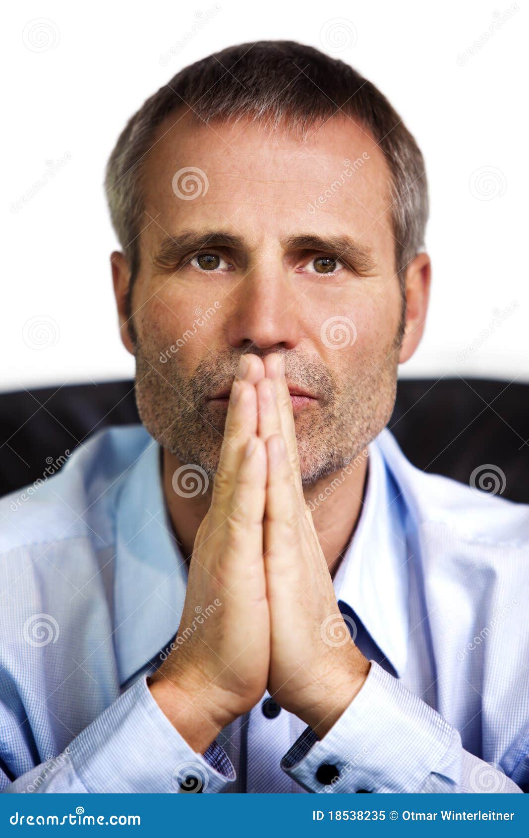Close-up of Businessman with Folded Hands. Stock Image - Image of ...