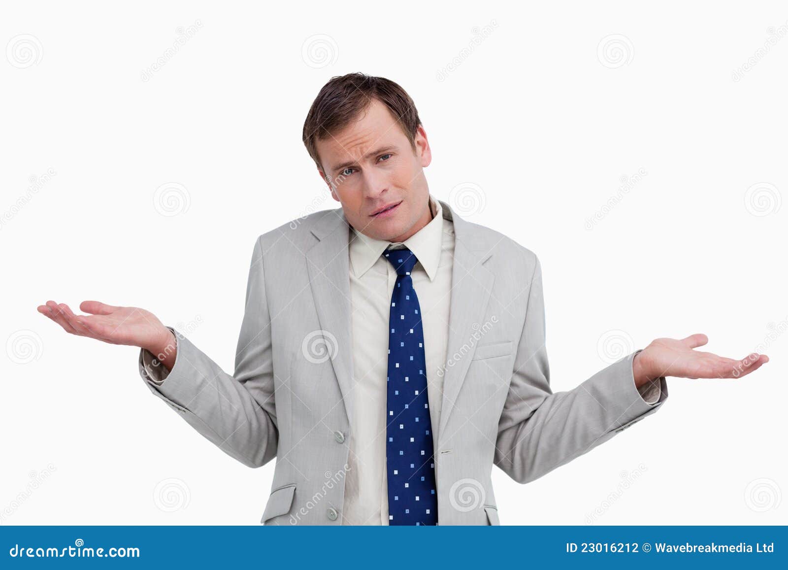 Close Up of Businessman Having No Idea Stock Photo - Image of looking ...