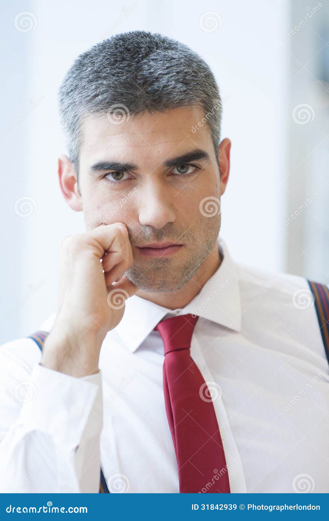 Close-up of Businessman Looking Seriously at Camera Stock Image - Image ...