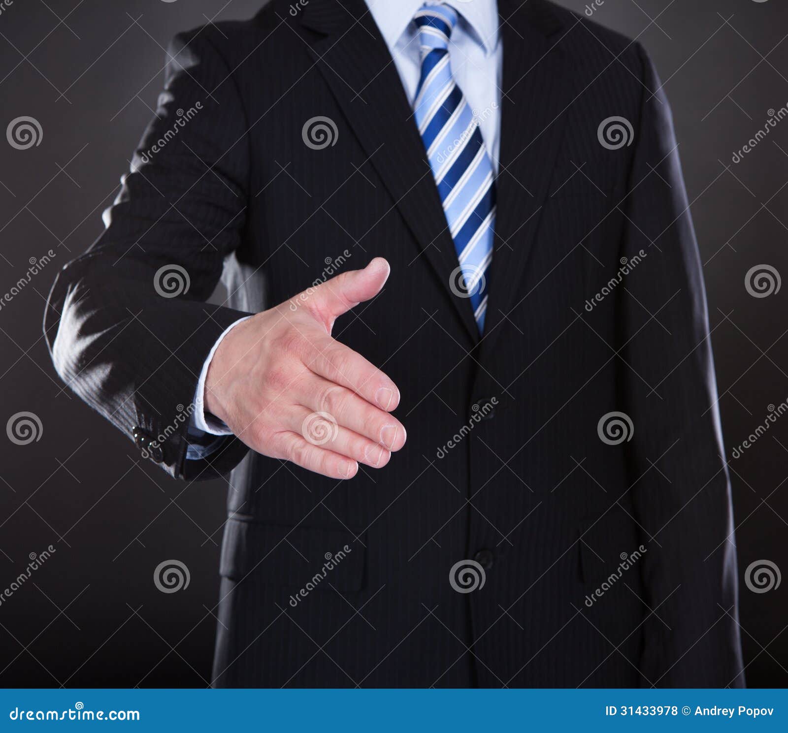 Close-up of Businessman Offering Handshake Stock Photo - Image of hello ...