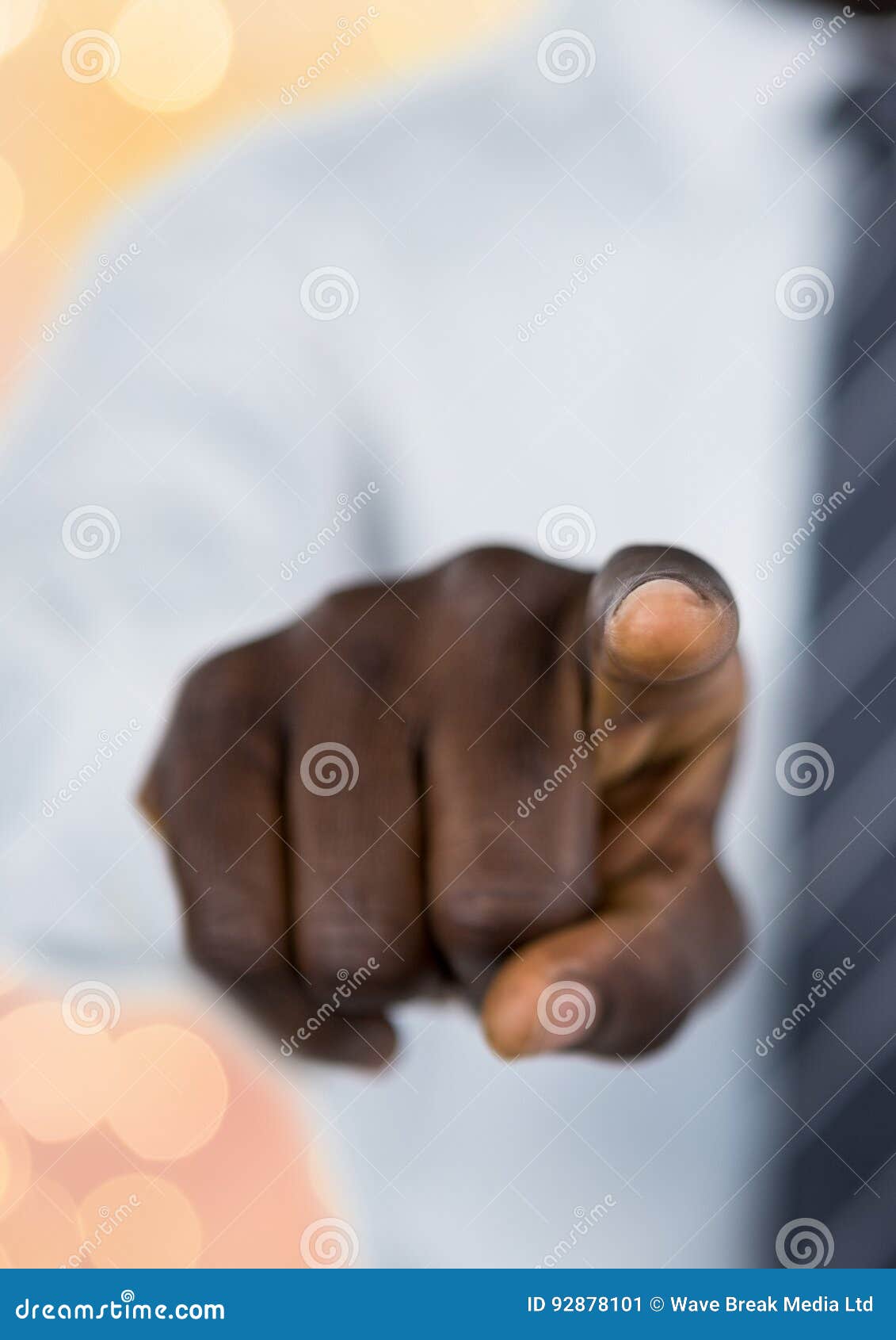 Close-up of Businessman Pointing with Focus on Finger Stock Image ...