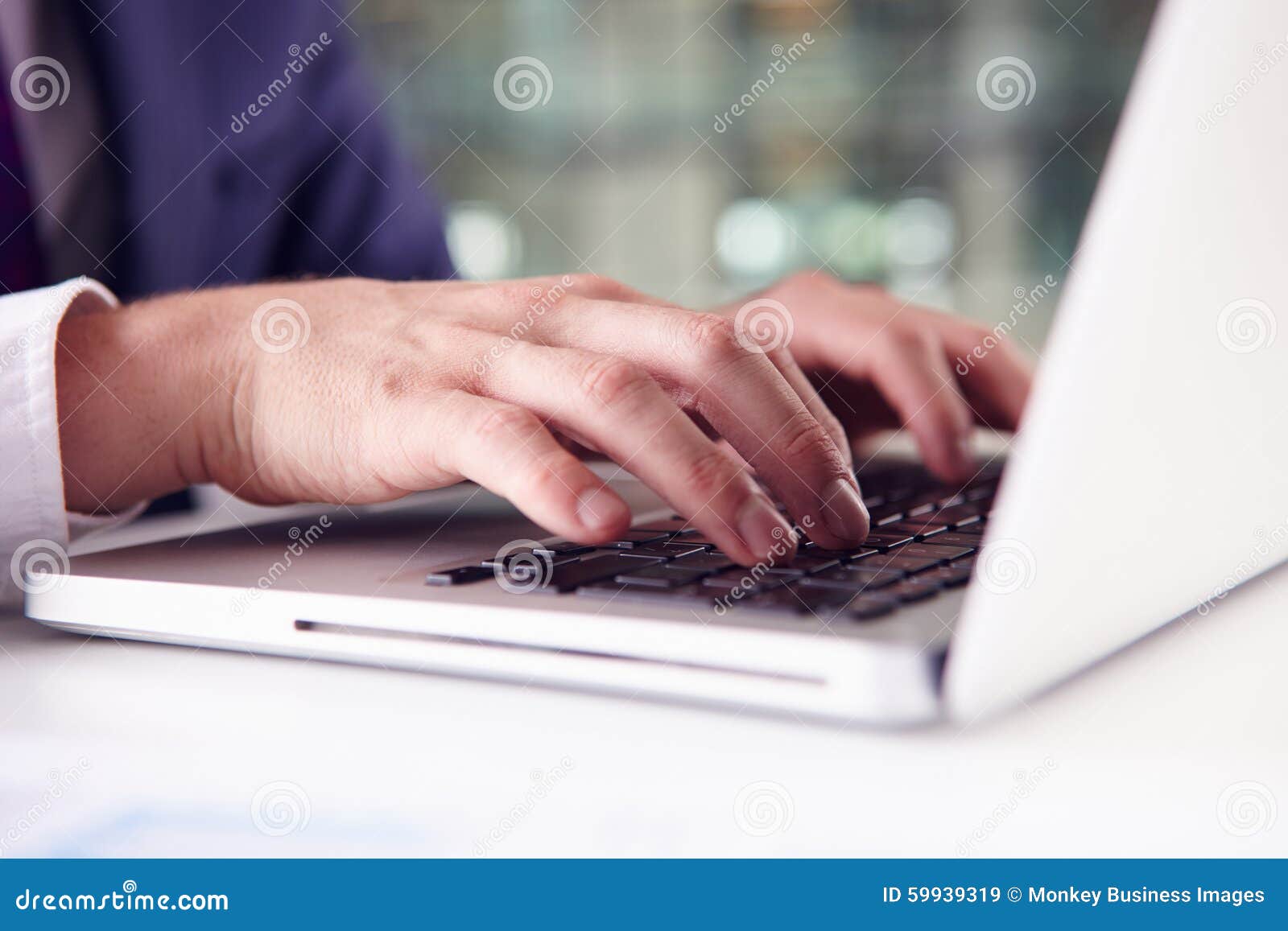 Close Up of Businessman?s Hands Using the Keypad of a Laptop Stock ...