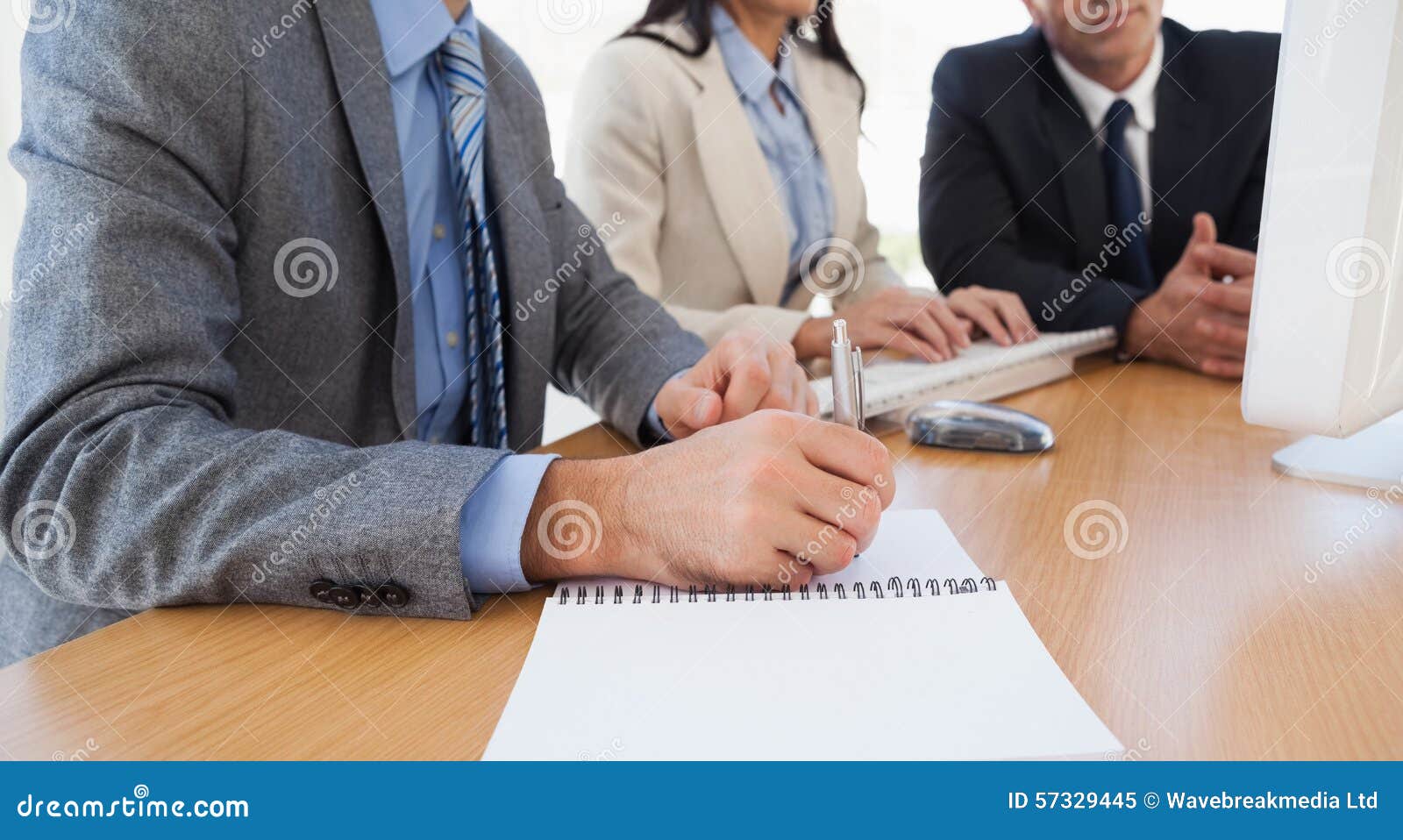 Close Up of Businessman Taking Notes Stock Image - Image of colleagues ...