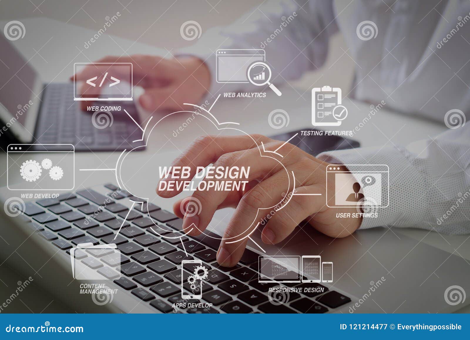 Close Up of Businessman Typing Digital Tablet with Keyboard and Stock ...