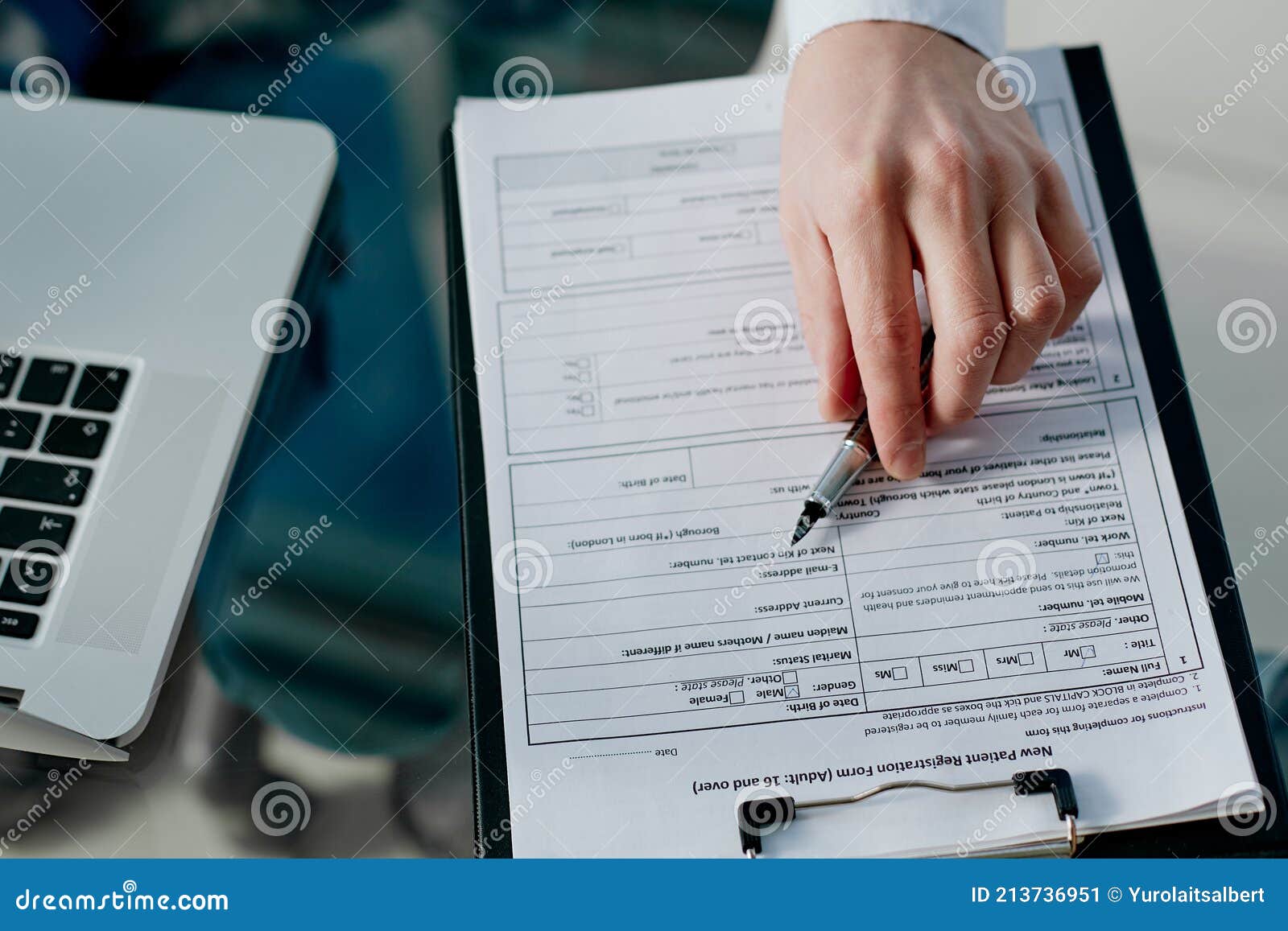 Close Up. Businessman Works with Business Documentation . Stock Image ...