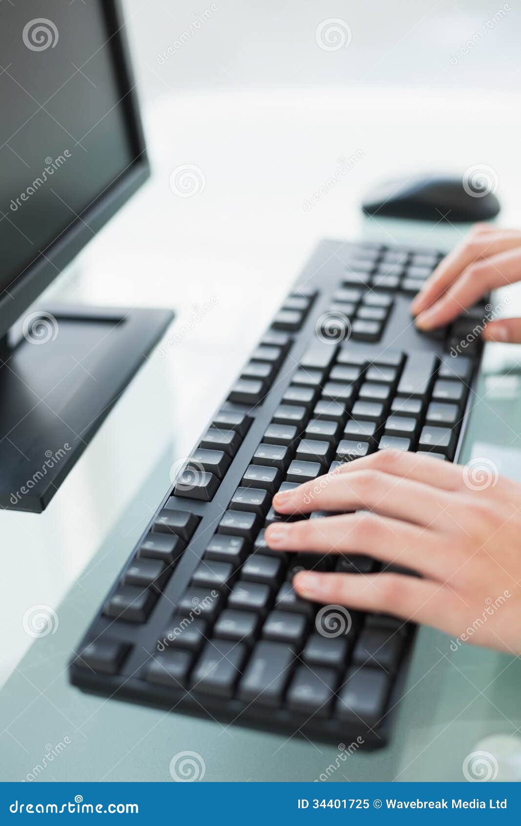 Close Up of a Businesswoman Typing on a Computer Stock Image - Image of ...