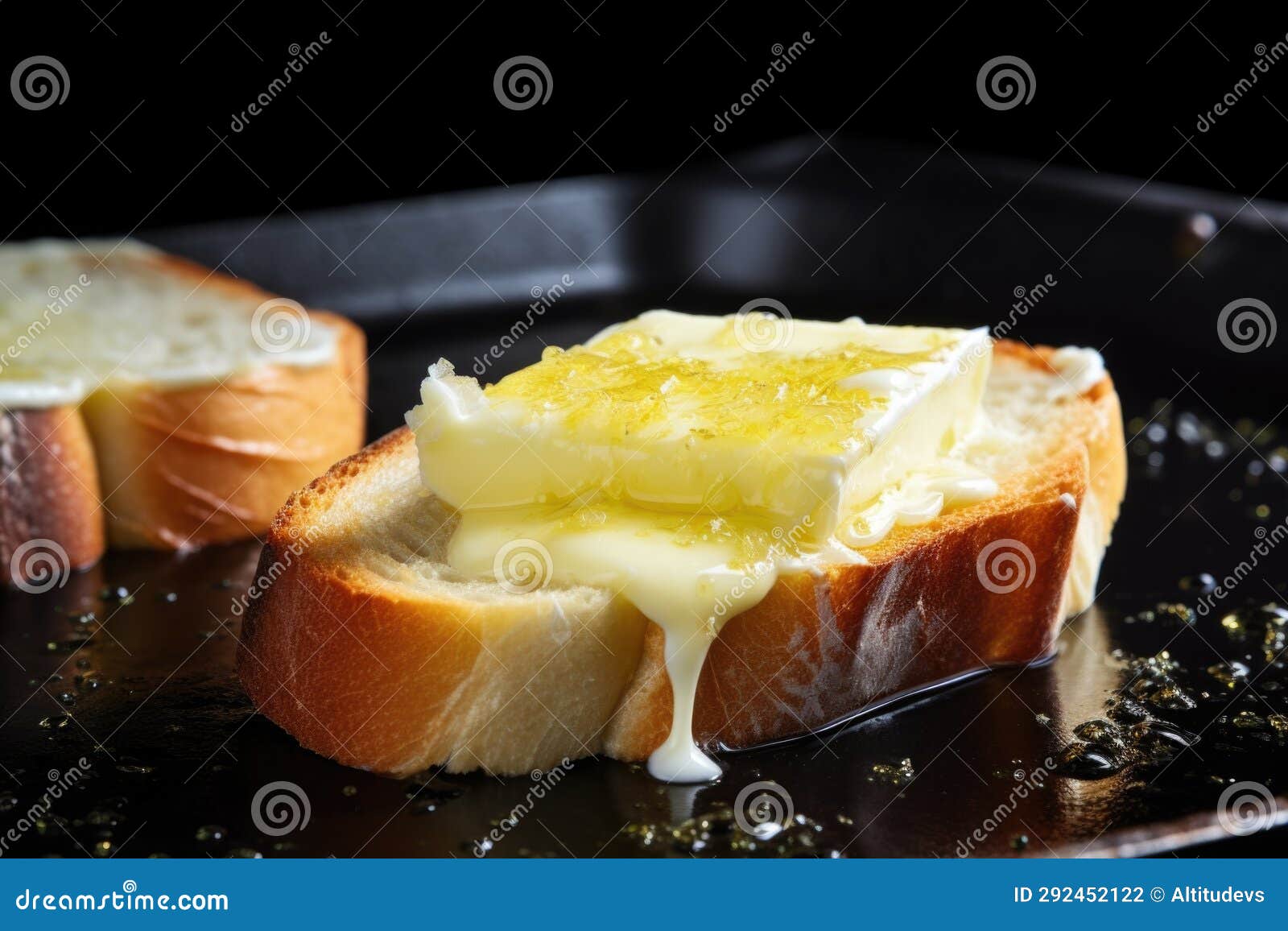 Close-up of Butter Melting on Hot Garlic Bread Stock Photo - Image of ...