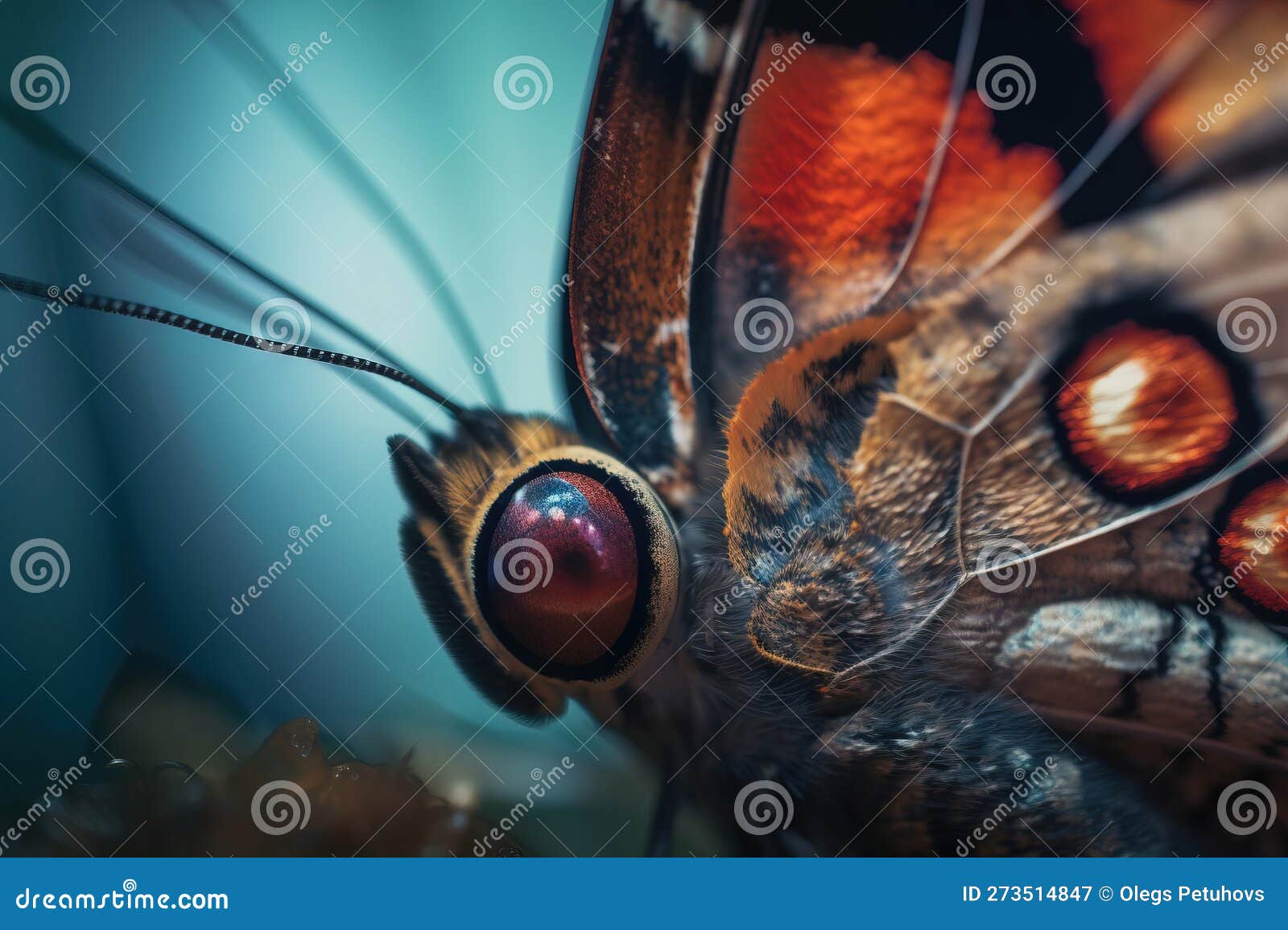 A Close Up of a Butterfly S Wing and Eyes Stock Illustration ...