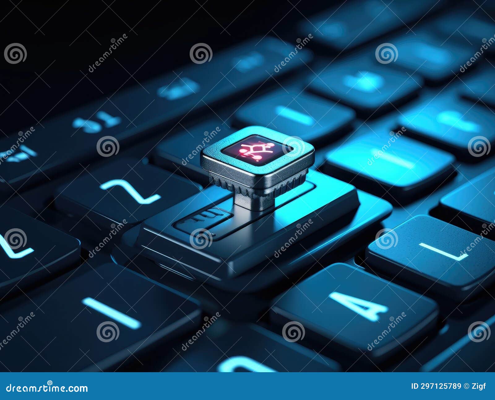 Close Up of a Button on a Computer Keyboard Stock Illustration - Illustration of communications ...