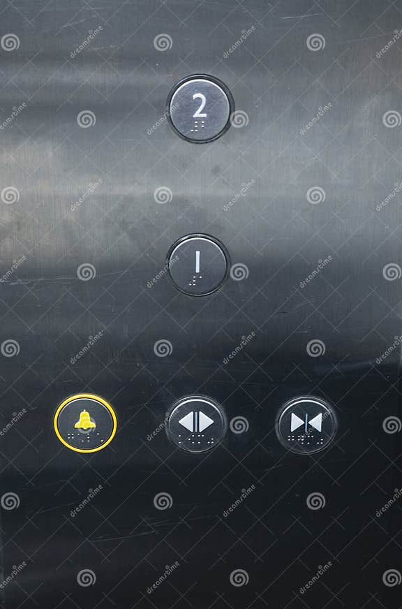 Close-up of the Button Panel in the Elevator. Buttons in the Elevator ...
