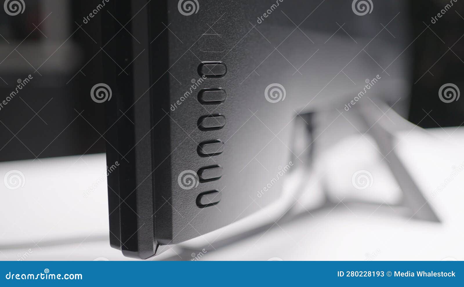 Close-up of Buttons Behind Monitor. Action. Buttons Behind Computer Monitor Stock Video - Video ...