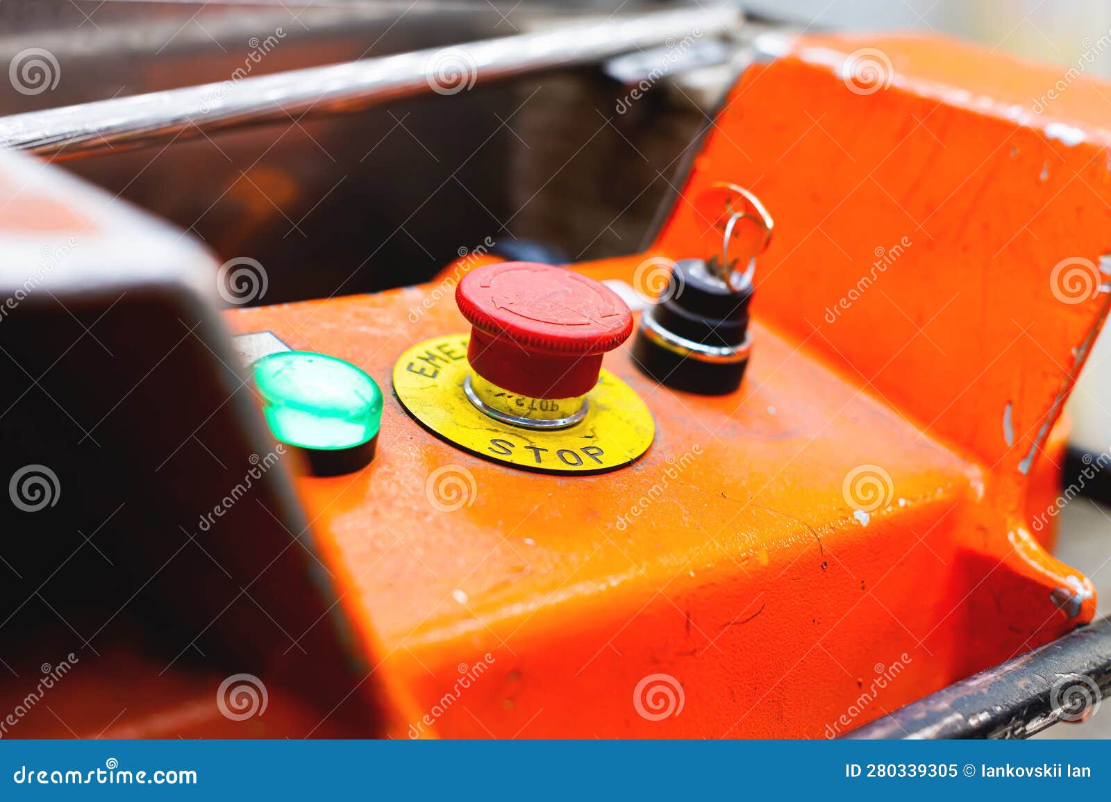 Close-up of the Buttons on the Control Panel of the Machine. Start or ...