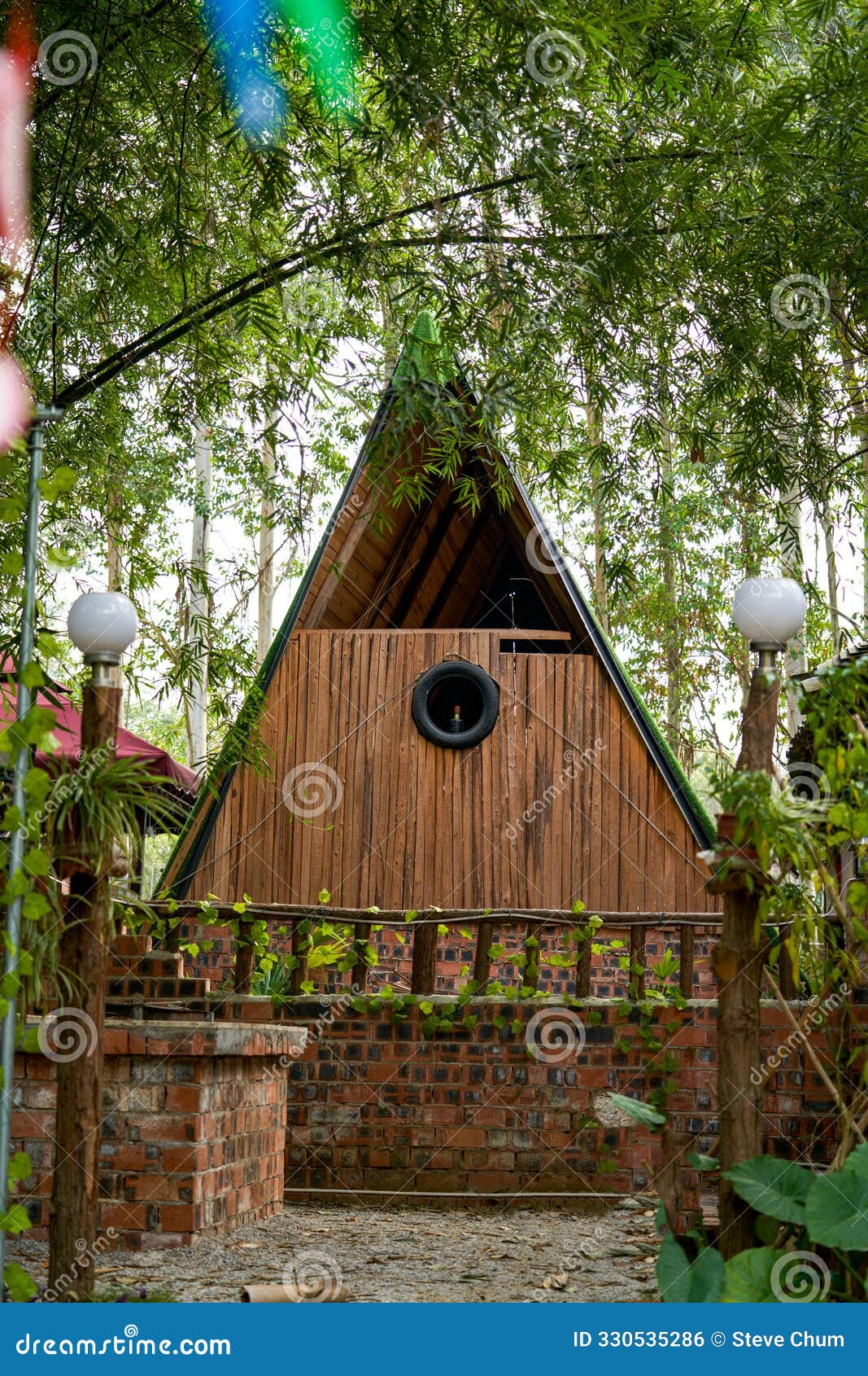 Close Up of Cabin Building in Forest at Outdoor Camping Site Stock ...