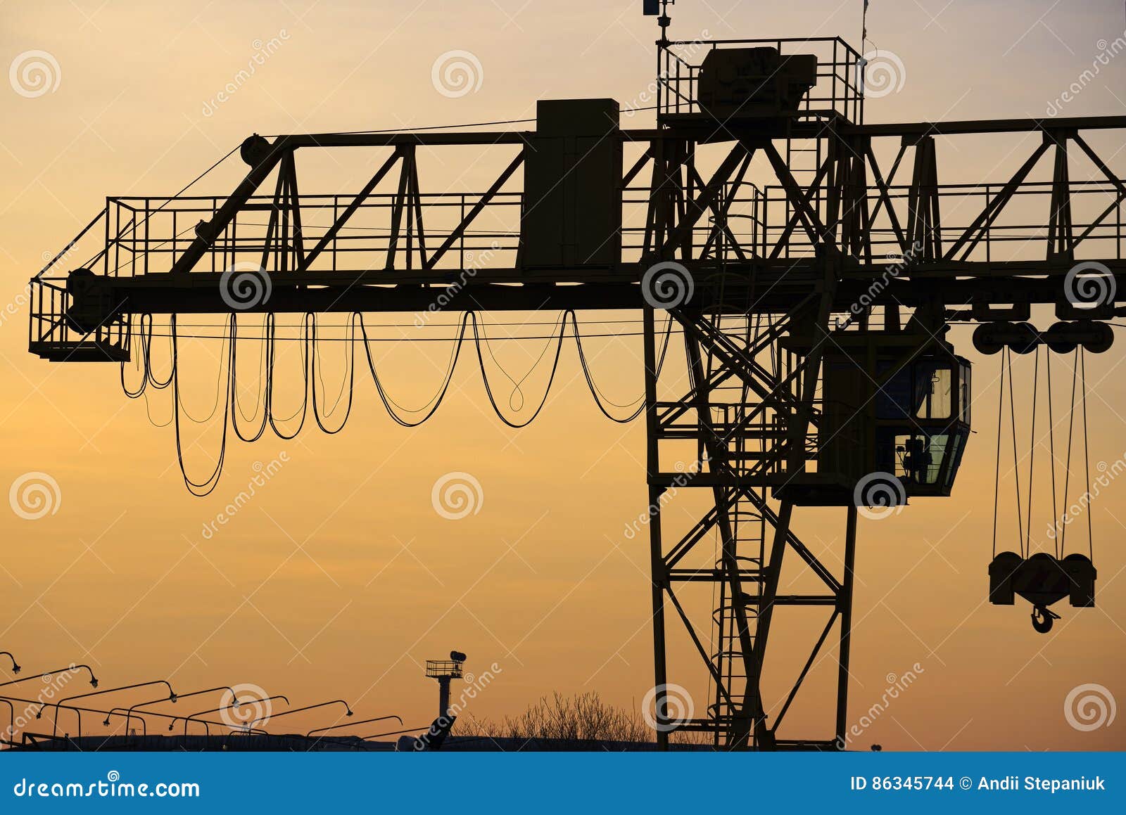Construction Crane in Sunset Stock Photo - Image of morning, color ...