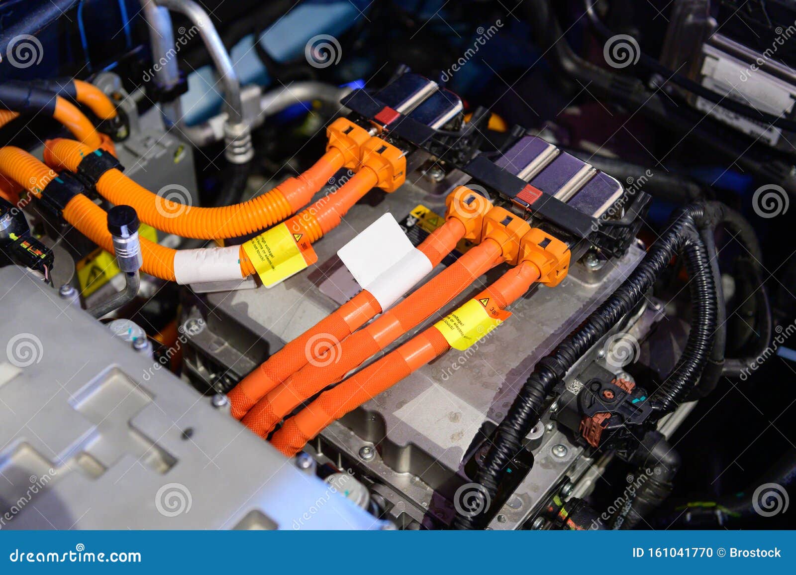 Close Up of Cable in Electric Car Engine Stock Photo - Image of chrome ...