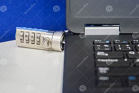 Cable Lock for Notebook Computer in Safety Purpose Stock Photo - Image ...