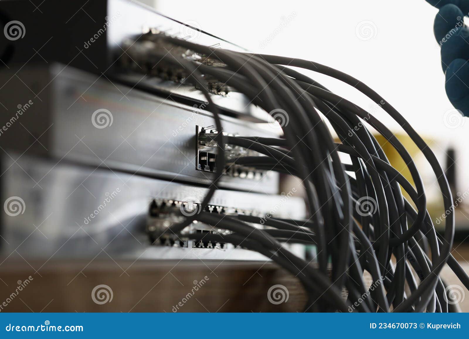 Cable Network Connected To Internet Switch Servers in Data Center Stock ...