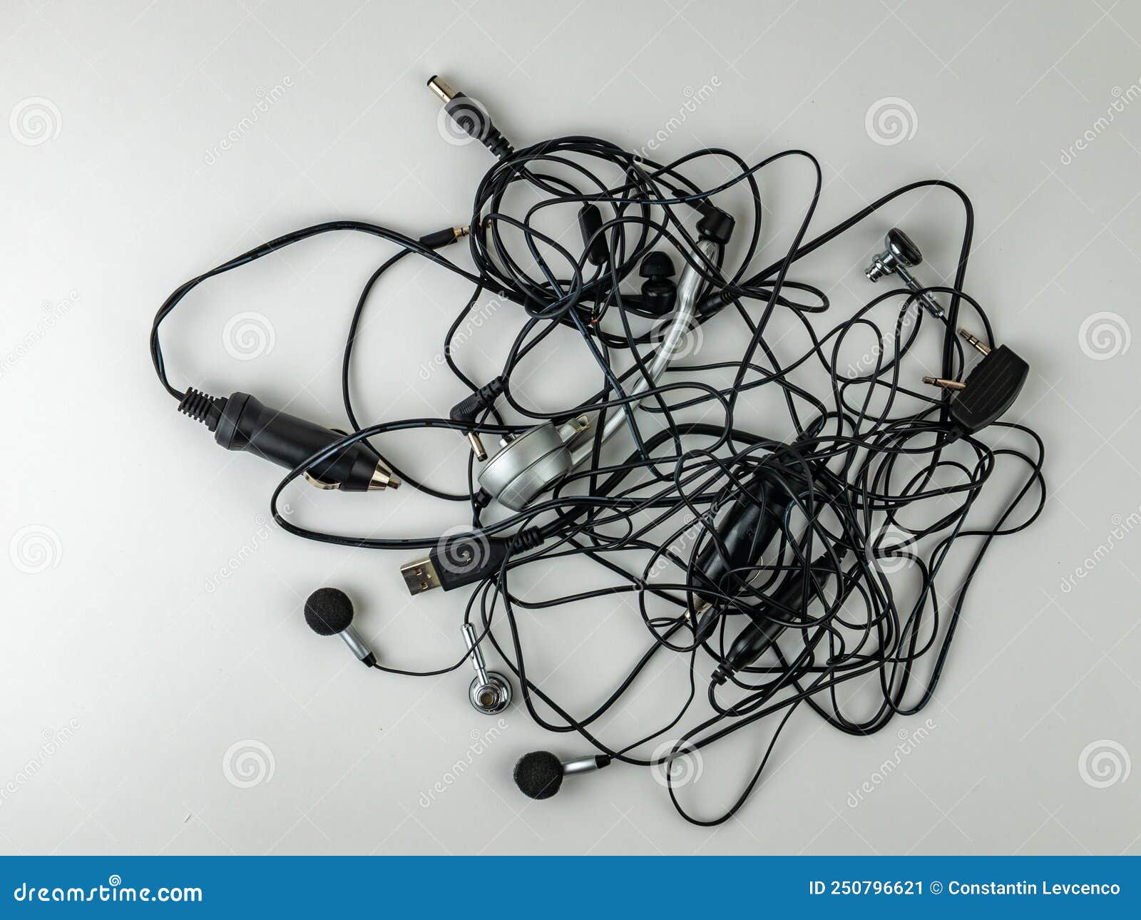 Close-up of Cable Sets with Various Connectors and Sockets for ...