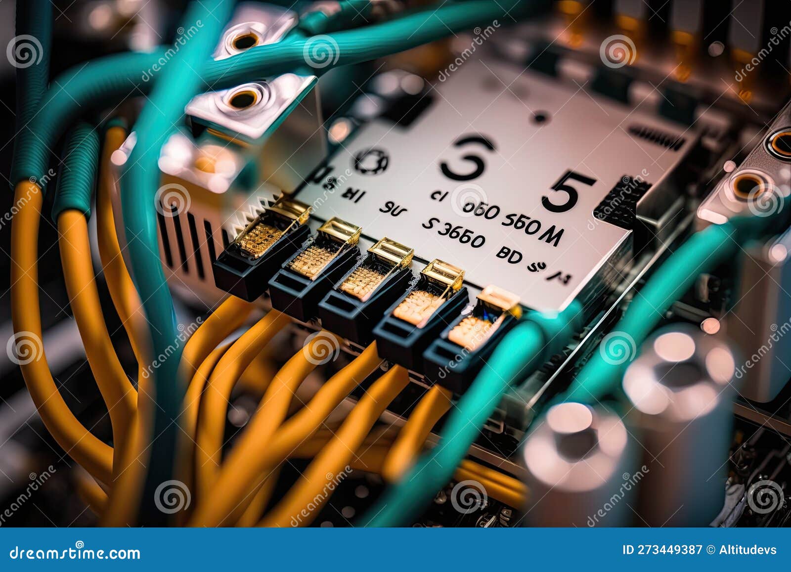 Close-up of Cables Being Connected in 5g Network Stock Illustration ...