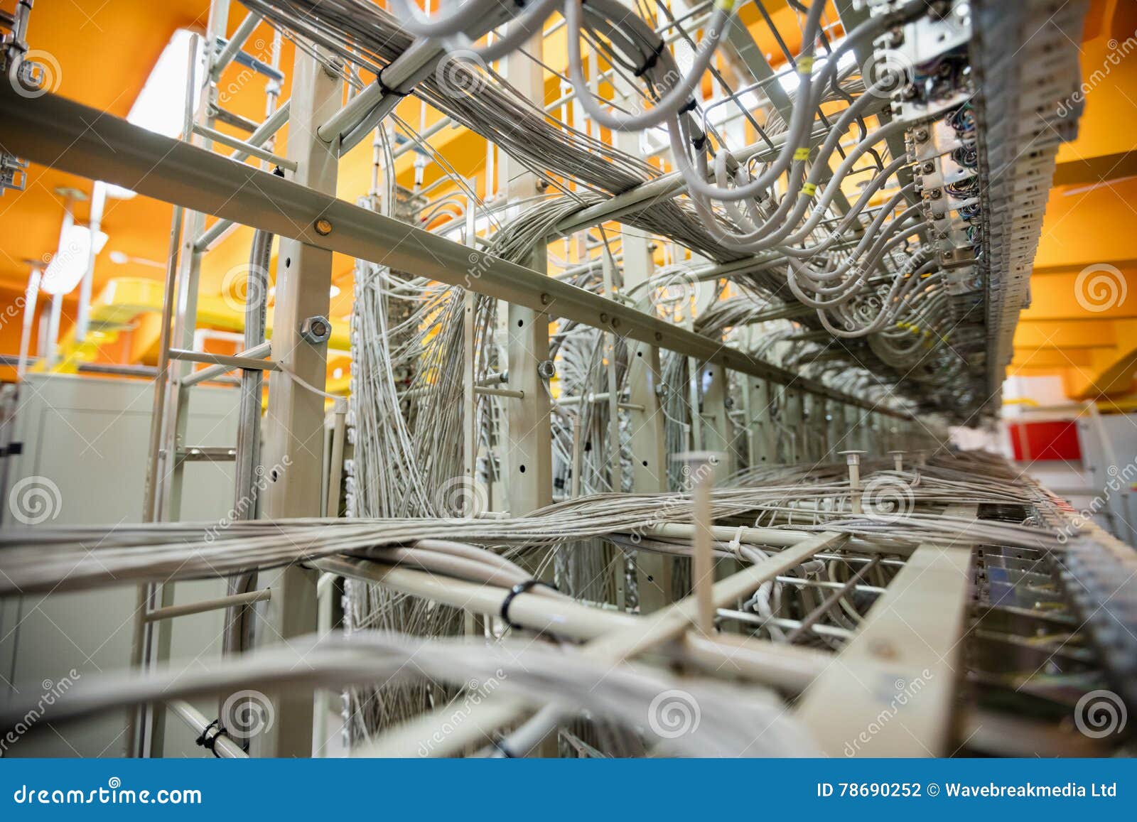 Close-up of Cables and Wires in Server Locker Stock Photo - Image of ...