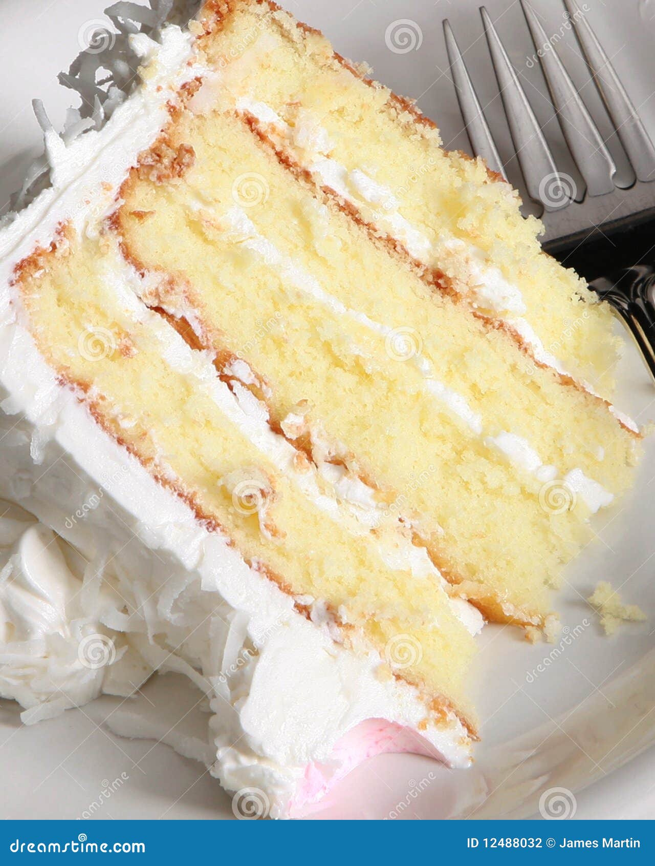 Close up of cake and fork stock photo. Image of tasty - 12488032