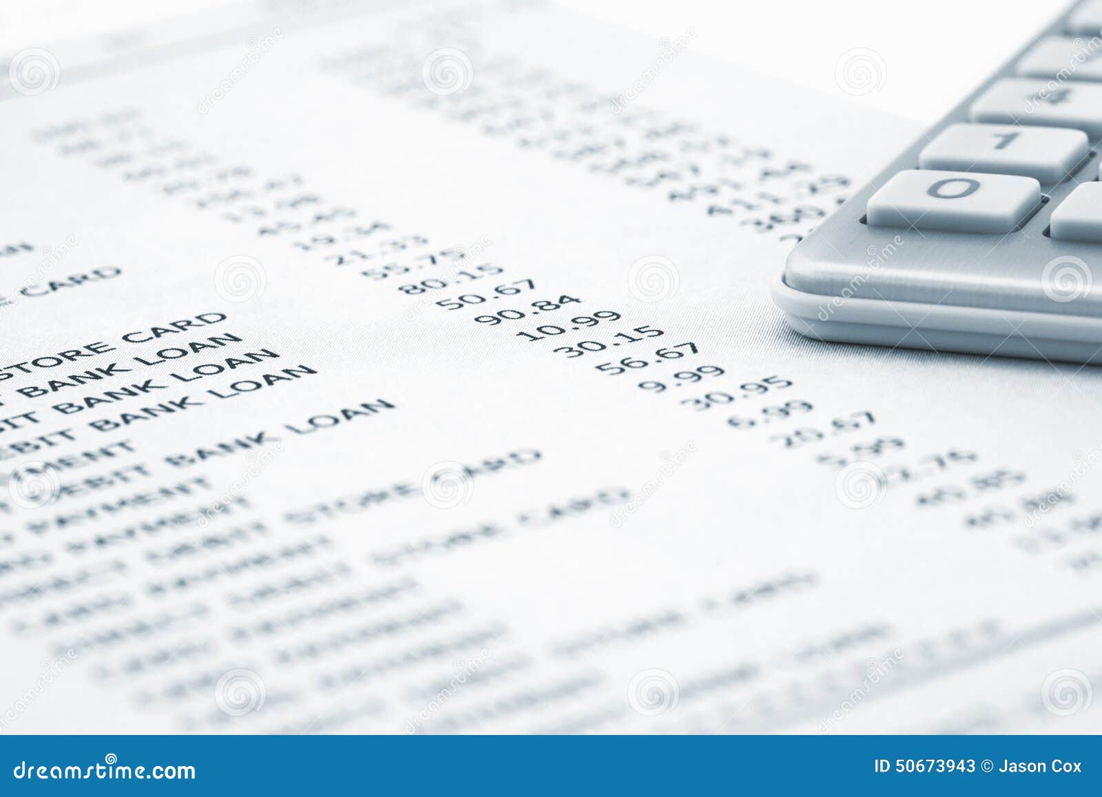 Close Up of a Calculator on Bank Statement Stock Image - Image of ...