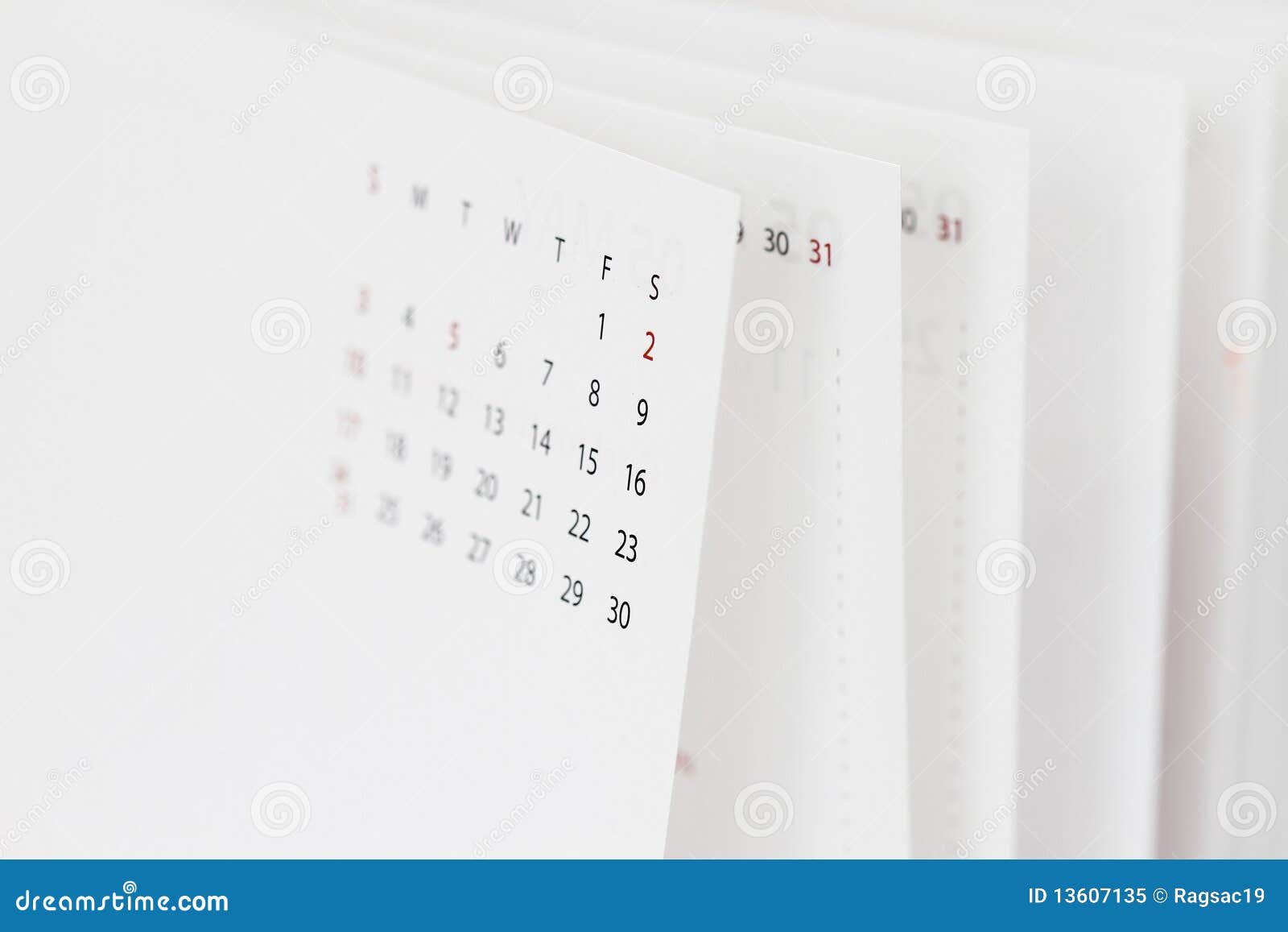 Close up calendar page stock image. Image of year, blank - 13607135