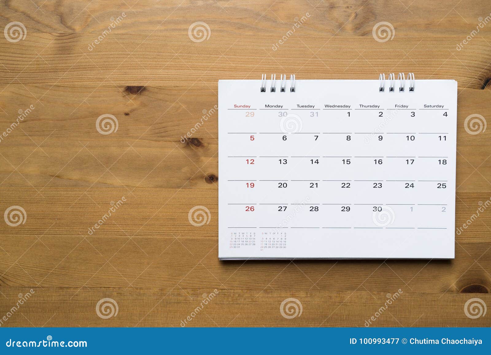 Close Up of Calendar on the Table Stock Image - Image of organization ...