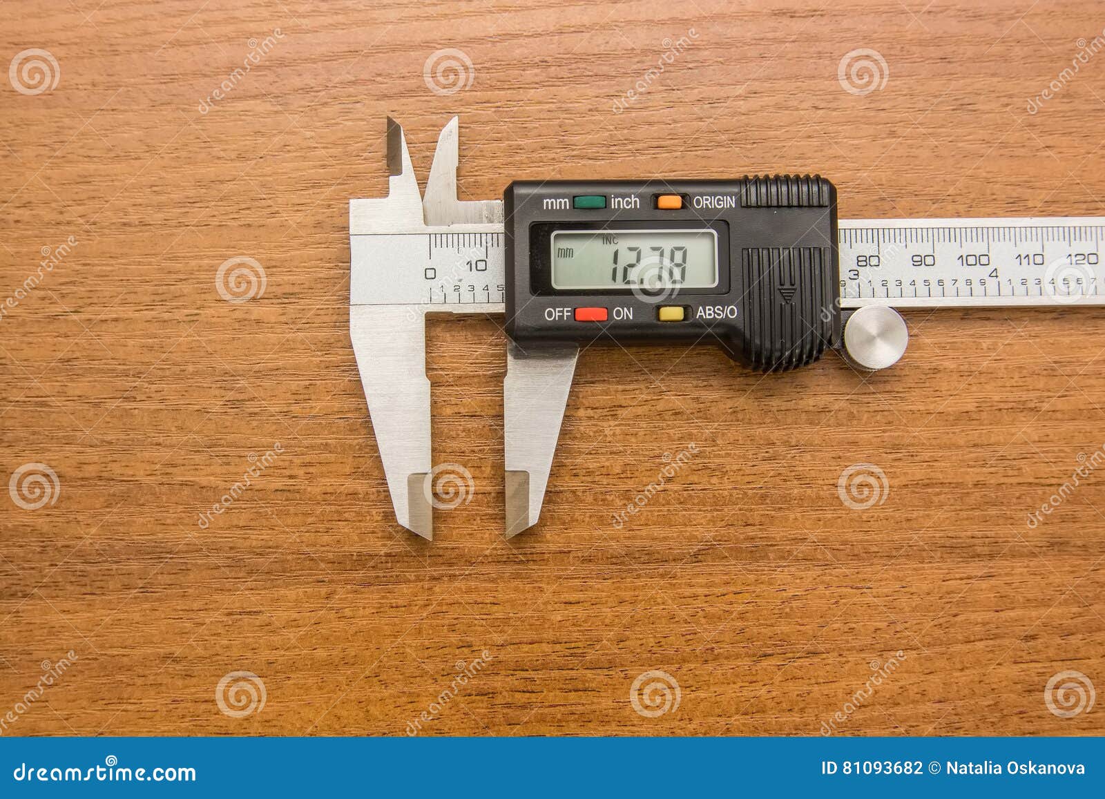 Close-up of caliper stock photo. Image of measuring, drafting - 81093682