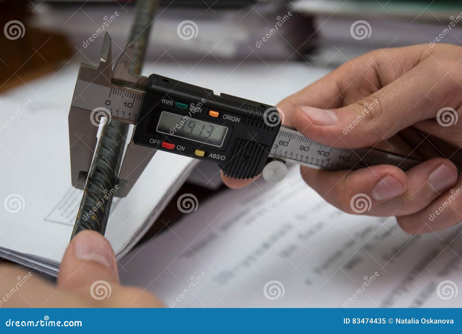 Close-up of caliper stock image. Image of meter, engineer - 83474435