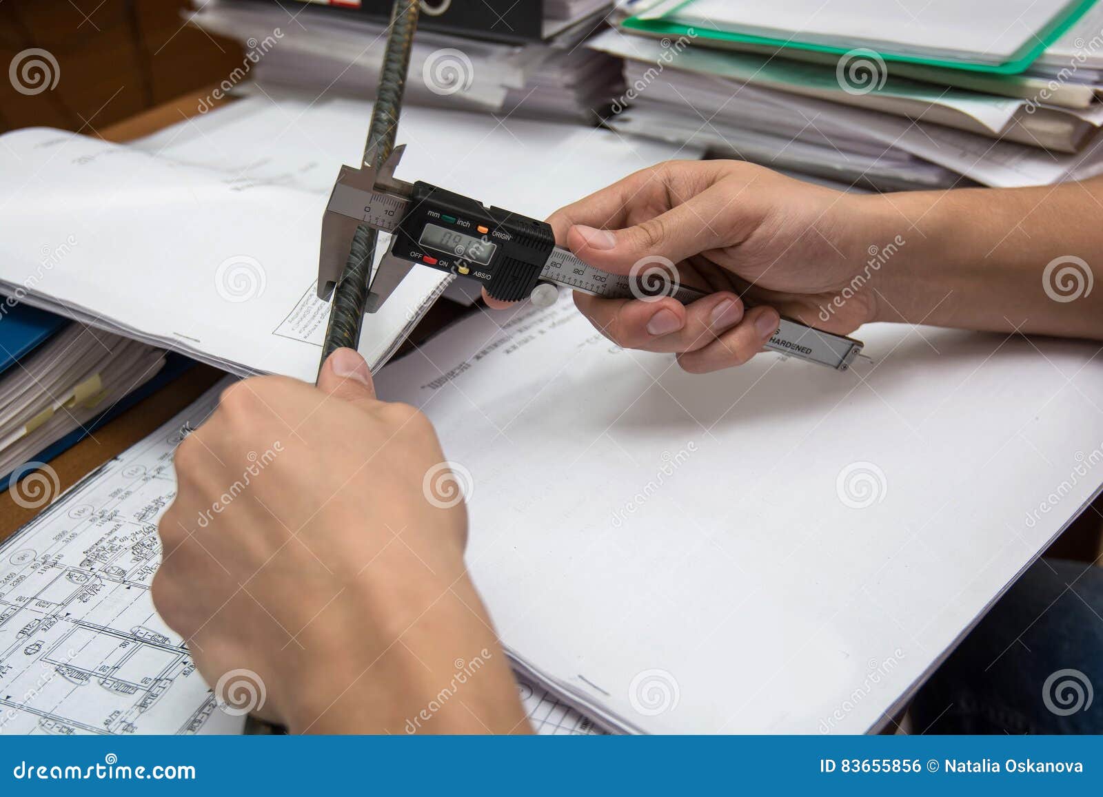 Close-up of caliper stock photo. Image of grey, drawing - 83655856