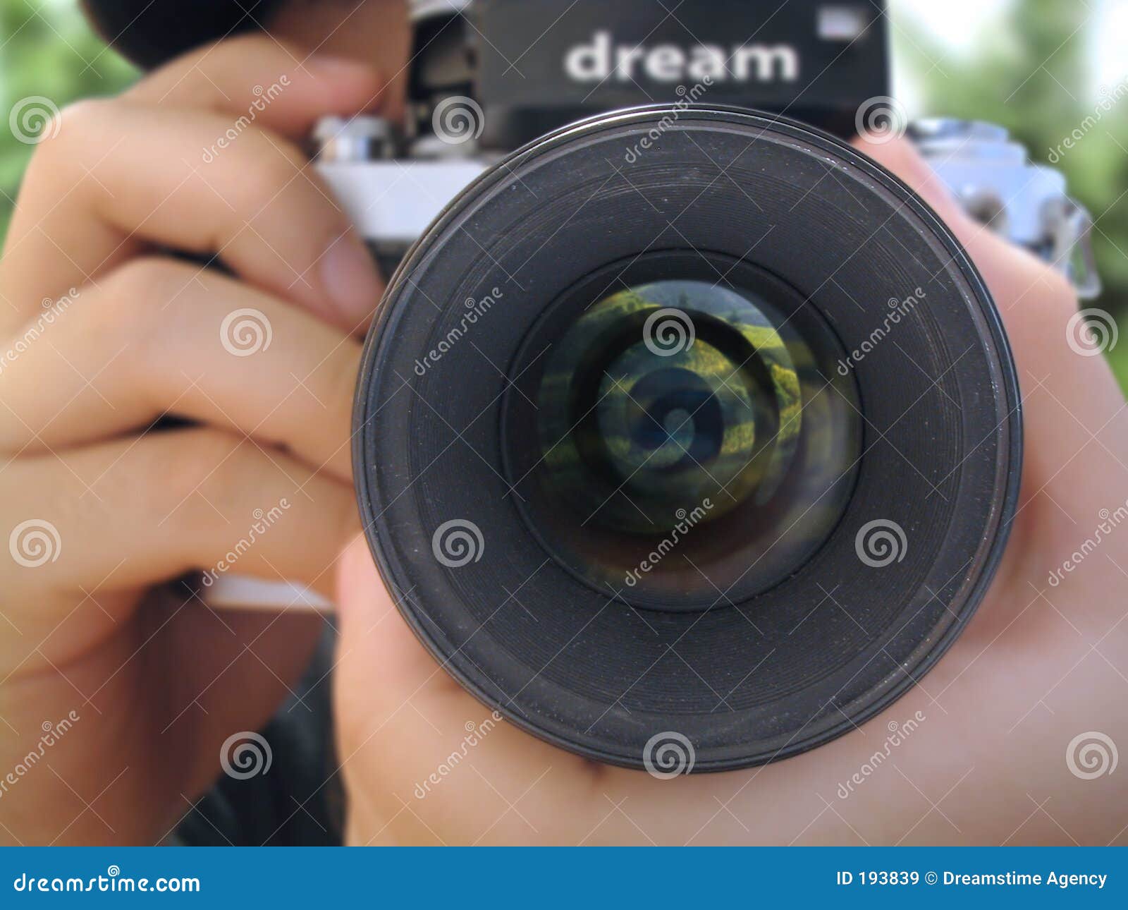 Close Up Camera stock image. Image of hands, spiral, reflection - 193839