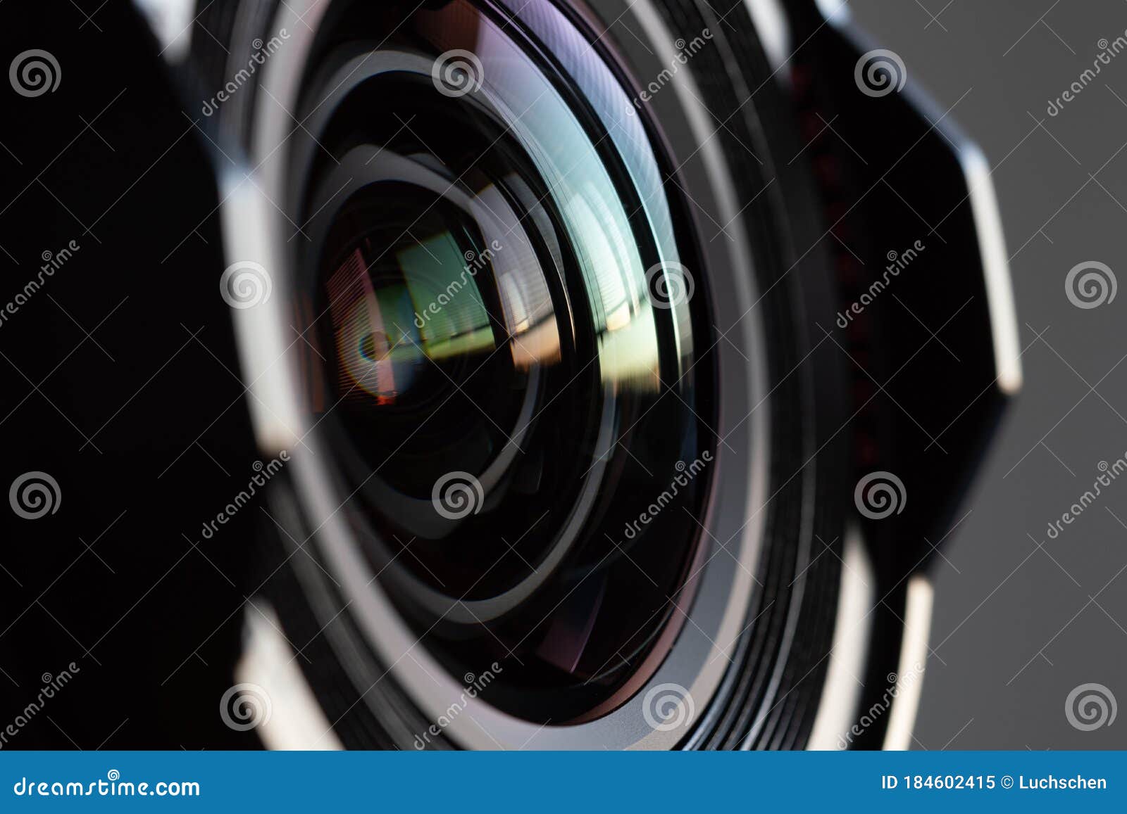 Close-up Camera Lens with Color Reflections Stock Image - Image of ...