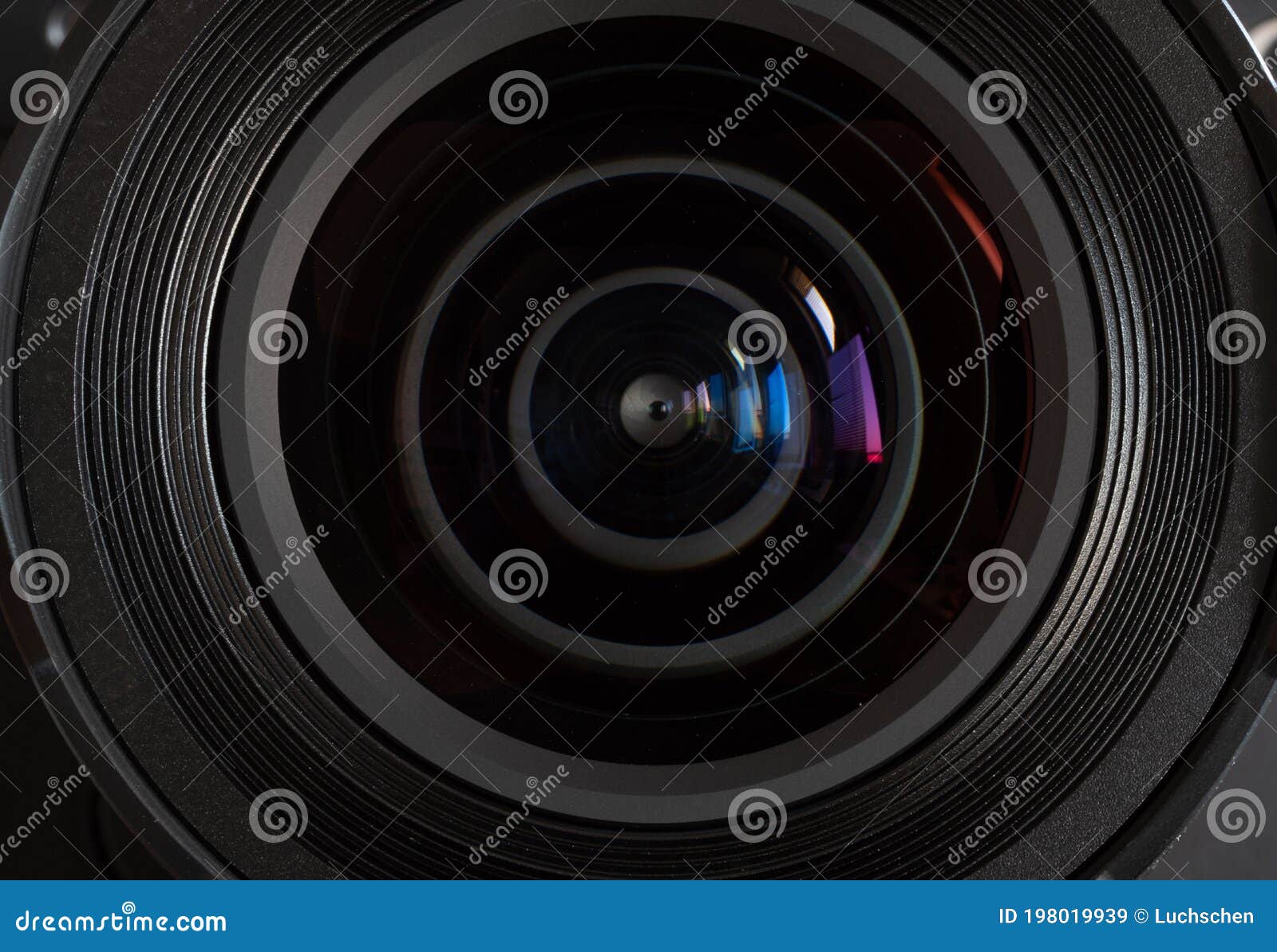 Close-up Camera Lens with Color Reflections Stock Image - Image of ...