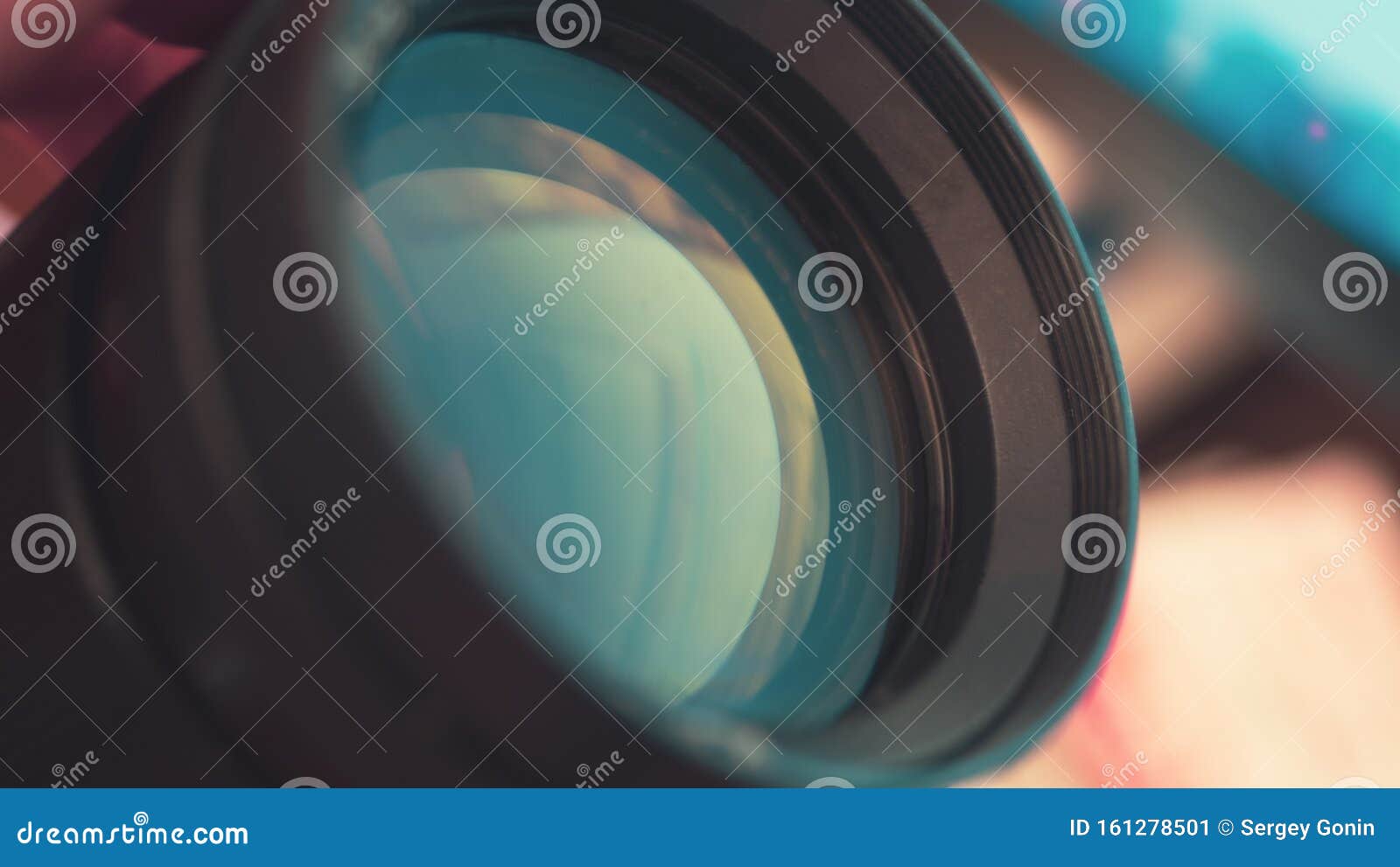 Close Up Camera Lens with Light Reflection Stock Image - Image of zoom ...