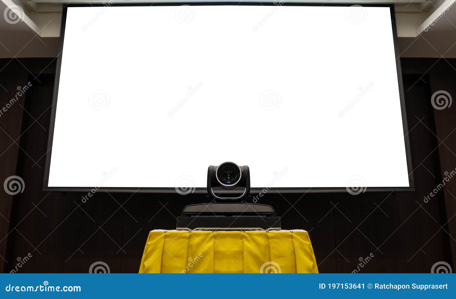 Close Up Camera Video Conferencing with White Screen Clipping Path ...