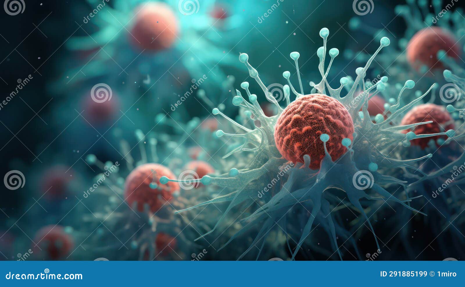 Close Up from Cancer Cell Structure, Generative AI Stock Image - Image ...