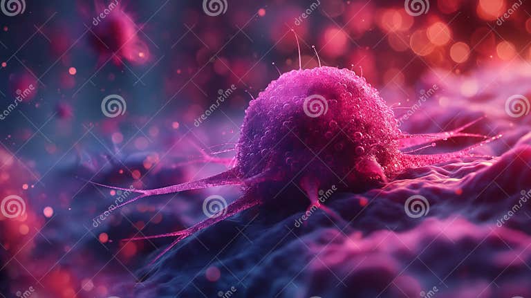Close Up of a Cancer Cell Under a Microscope Stock Photo - Image of ...