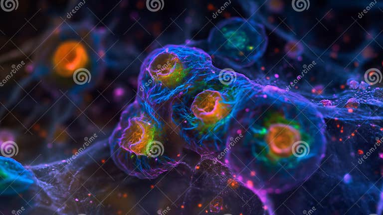Close Up of a Cancer Cell Under a Microscope Stock Image - Image of ...