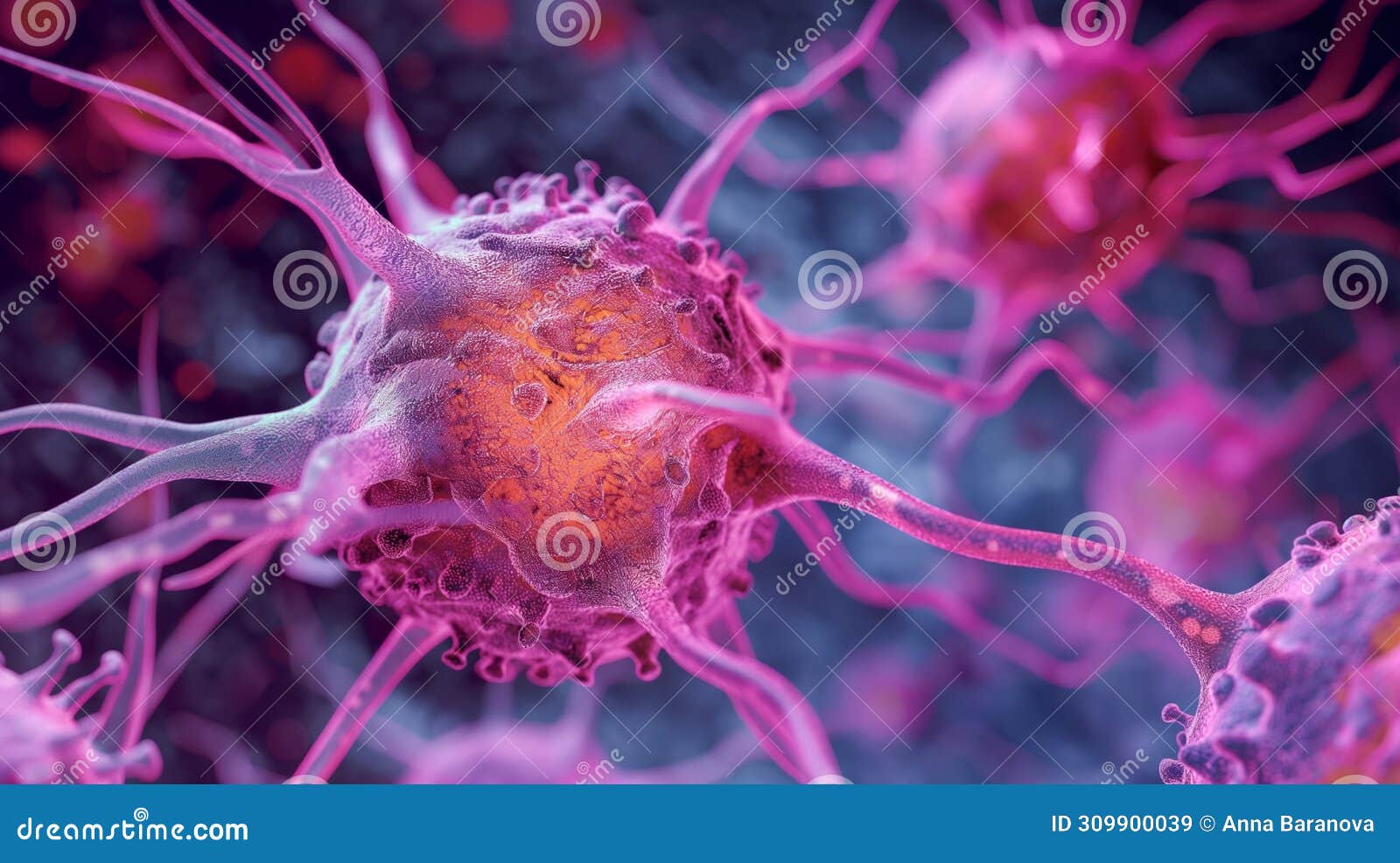 Close Up of a Cancer Cell Under a Microscope Stock Image - Image of ...