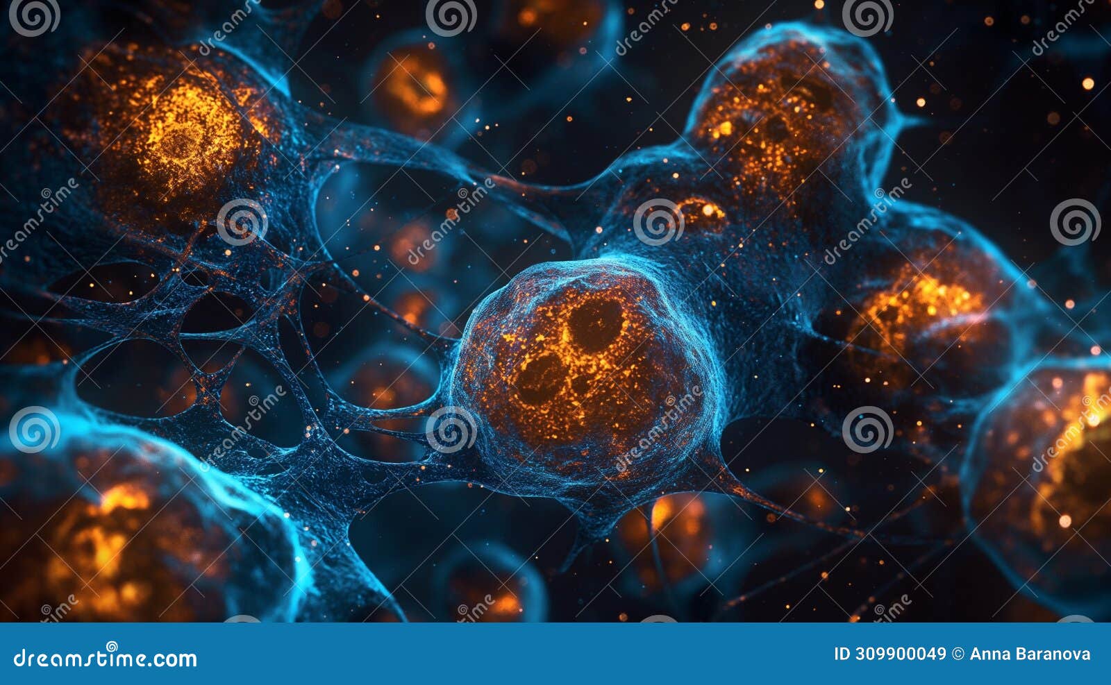 Close Up of a Cancer Cell Under a Microscope Stock Image - Image of ...