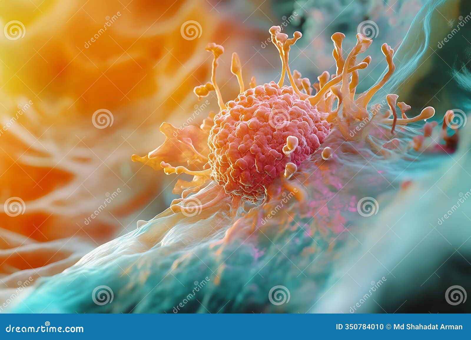 Microscopic View of Cancer Cell Stock Illustration - Illustration of ...
