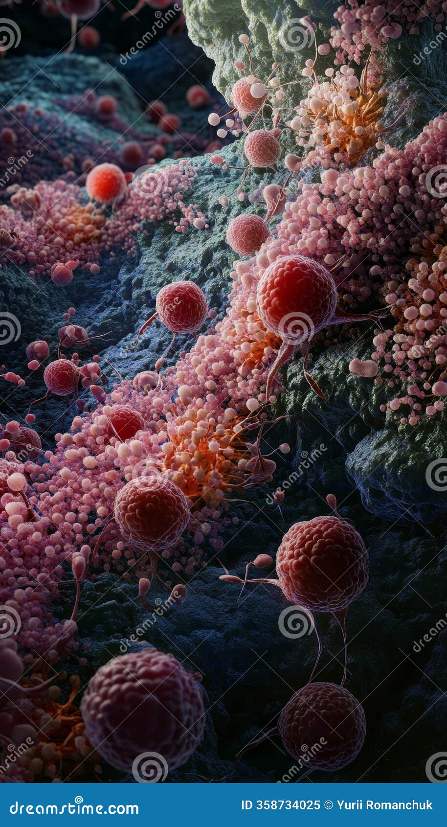 Close Up of Cancer Cells among Normal Cells Distinct Features and ...
