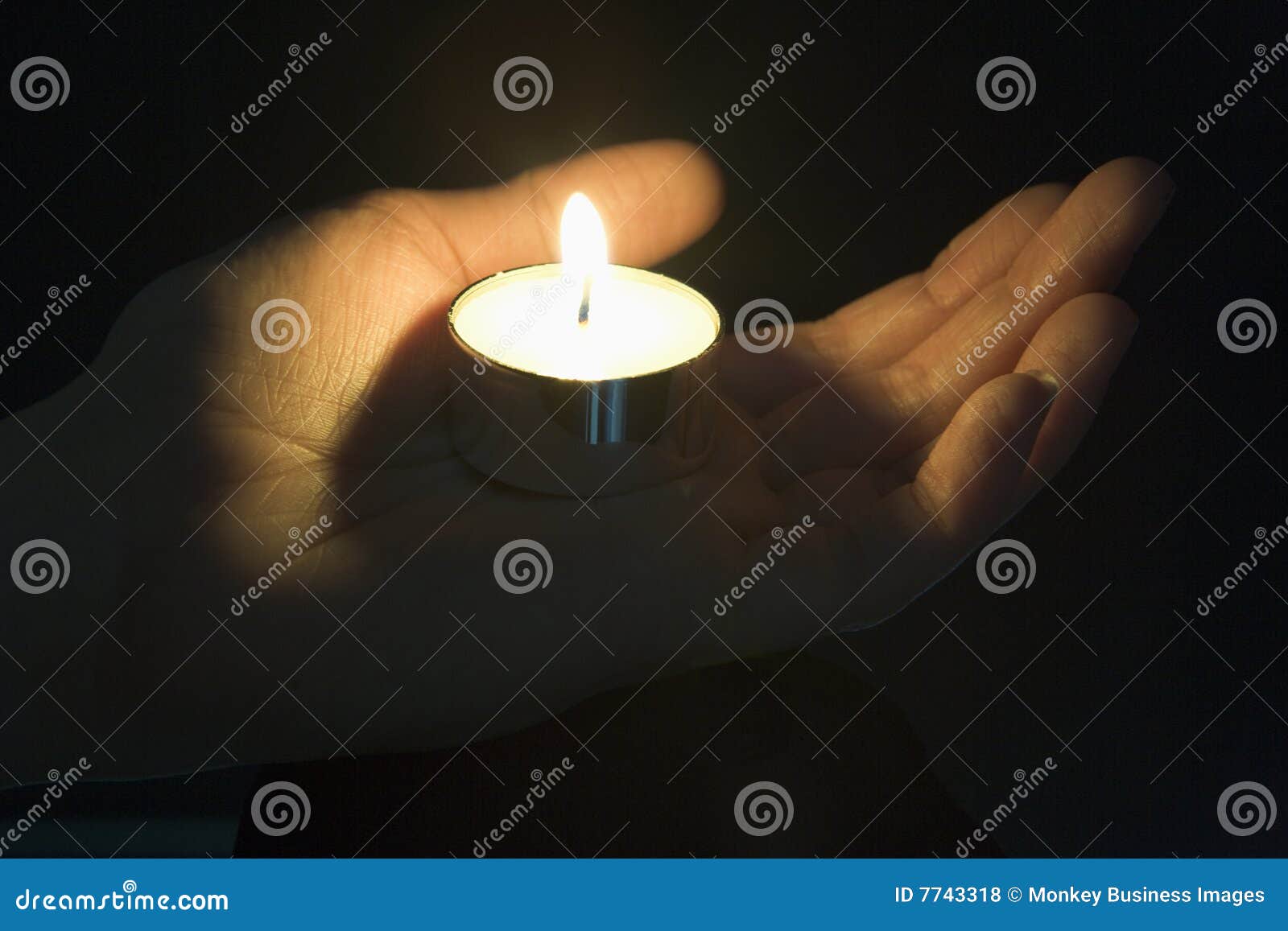 Close-Up of Candle in the Palm of a Persons Hand Stock Photo - Image of ...