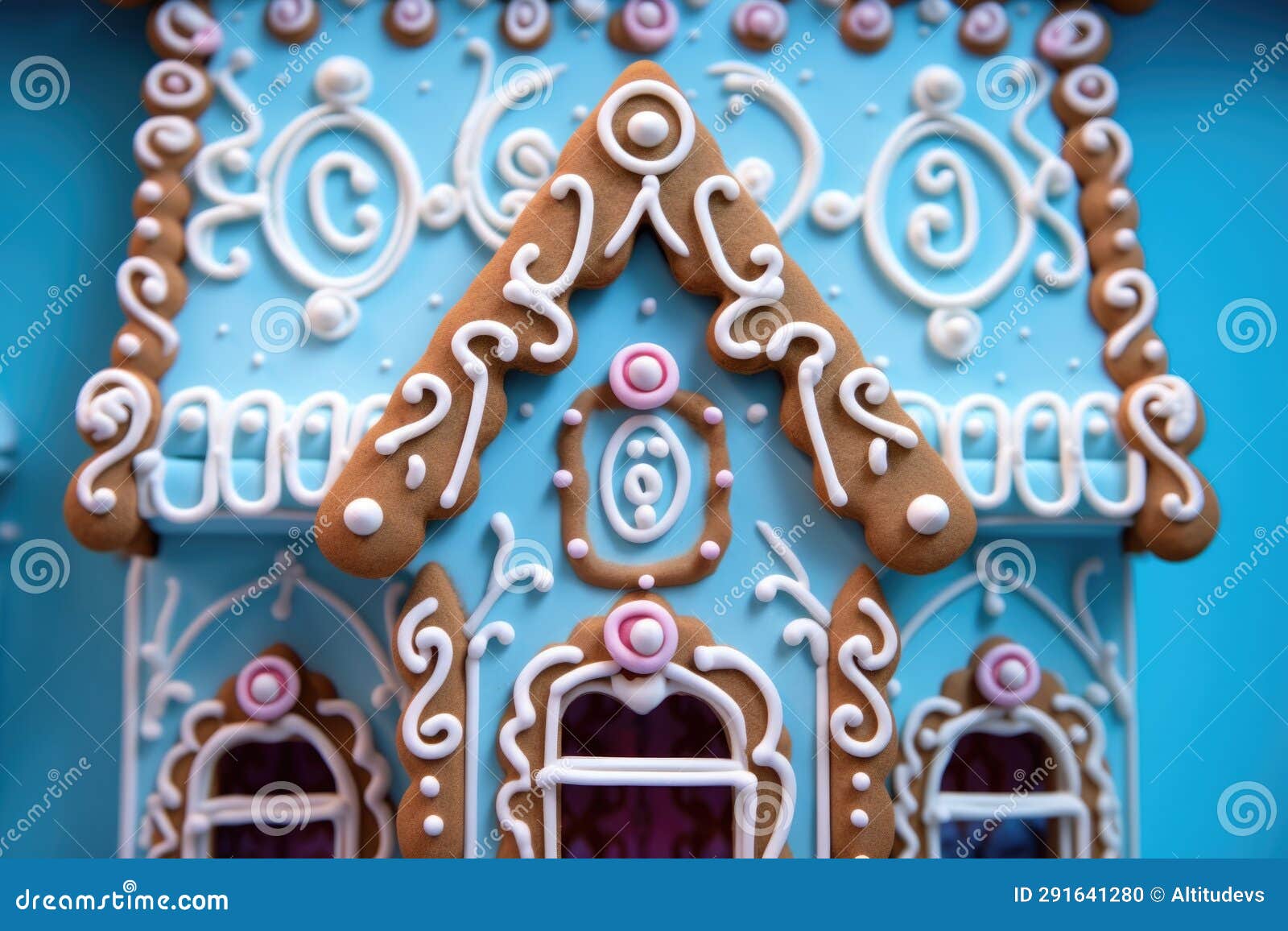 A Close-up of Candy Window Details on a Gingerbread House Viewed ...